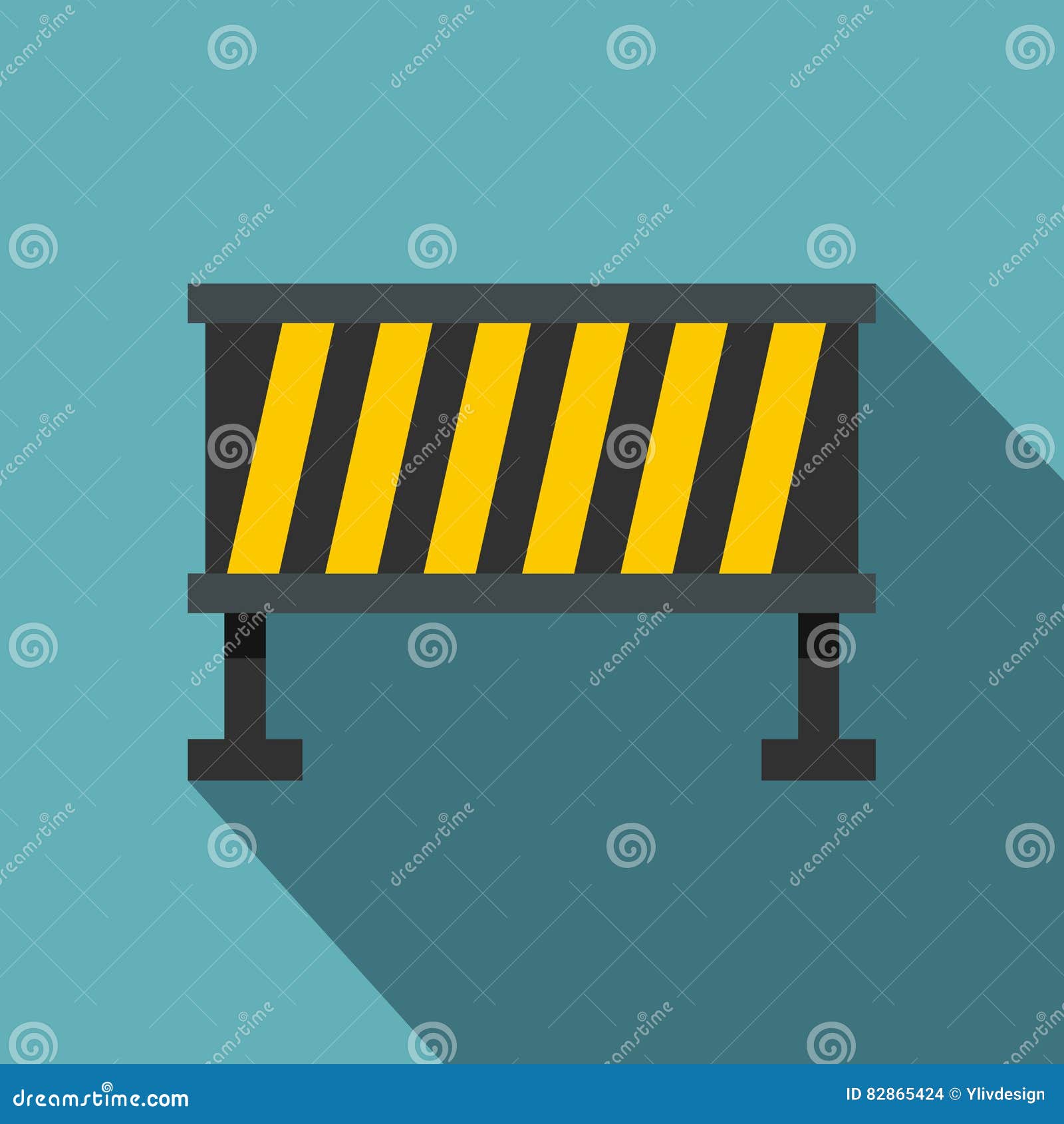 Ícone Da Barricada Da Segurança, Estilo Liso Ilustração do Vetor ...