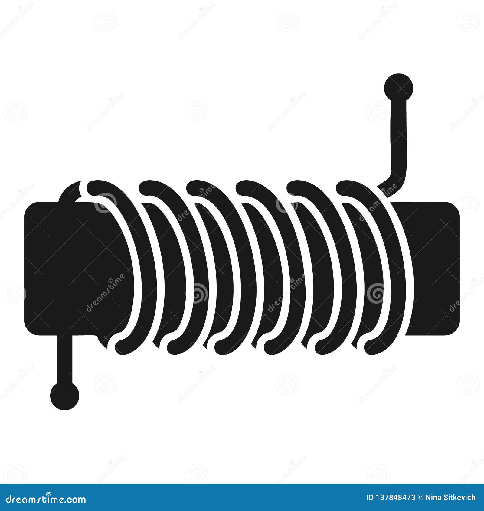 Ícone Da Bobina Da Indutância, Estilo Simples Ilustração do Vetor ...