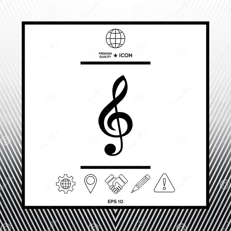 Ícone da clave de sol ilustração do vetor. Ilustração de sinal - 110169962