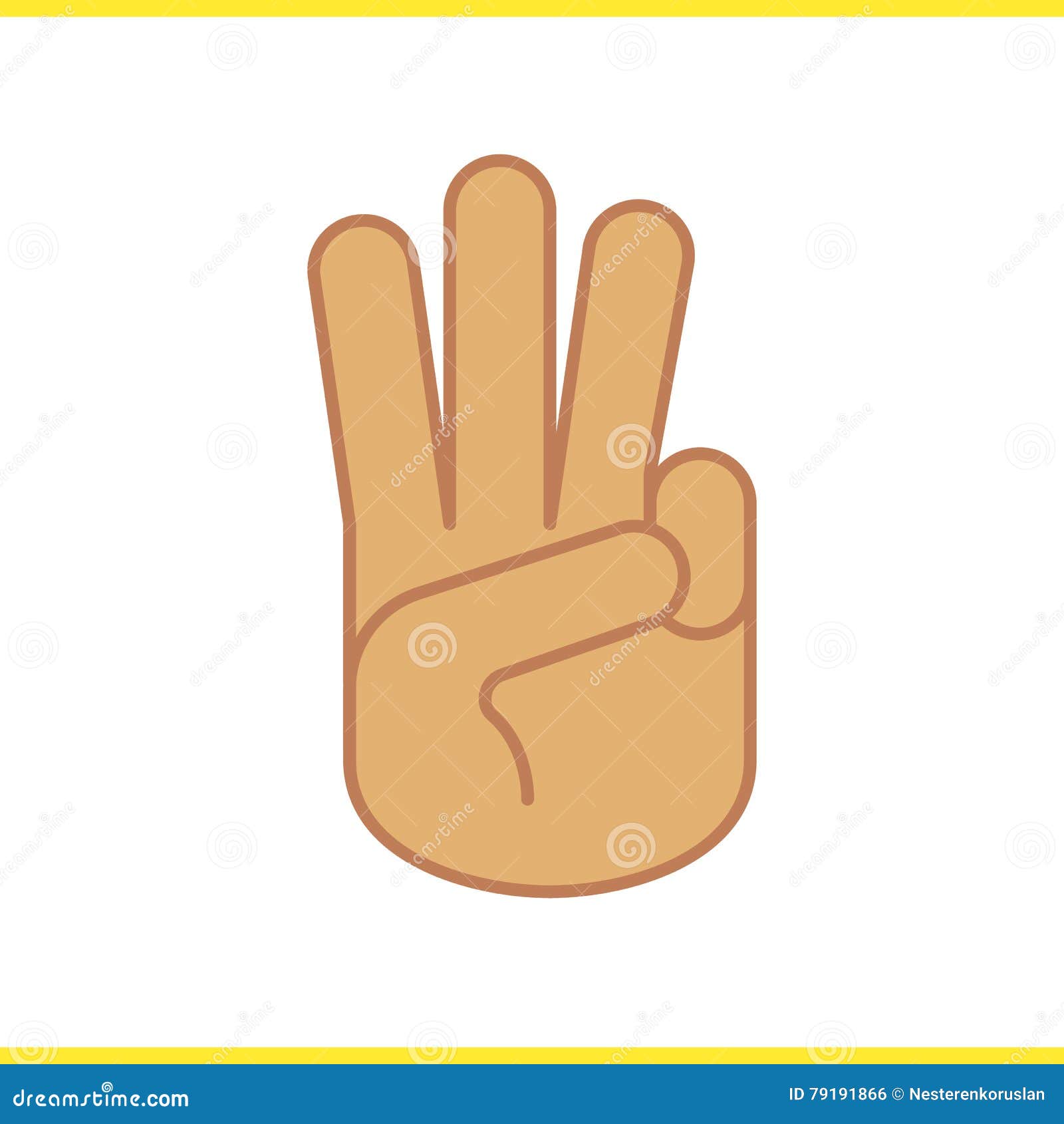 Ícone Da Cor Da Saudação De Três Dedos Ilustração do Vetor - Ilustração ...