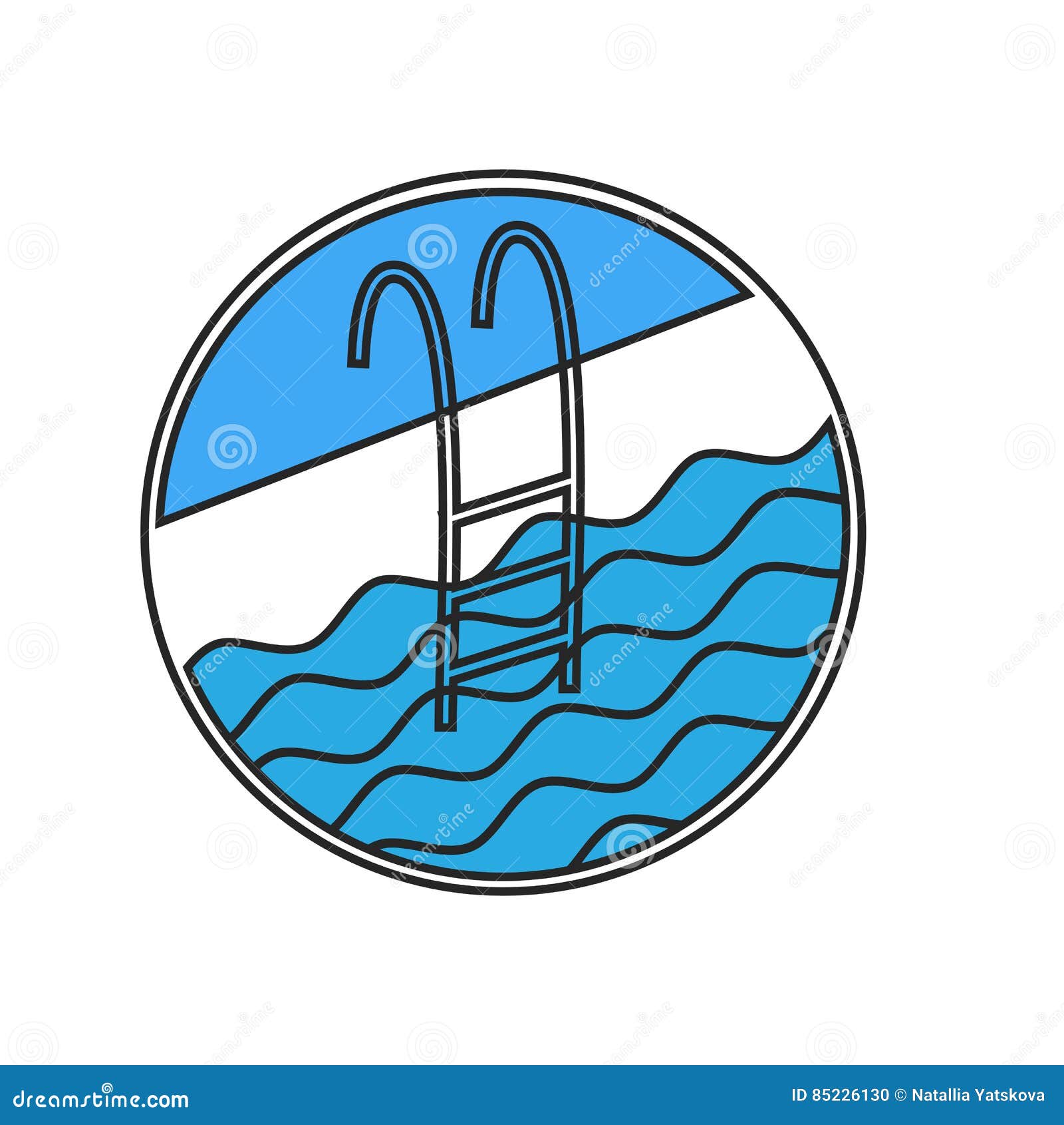Ícone da escada da piscina ilustração do vetor. Ilustração de feriado ...