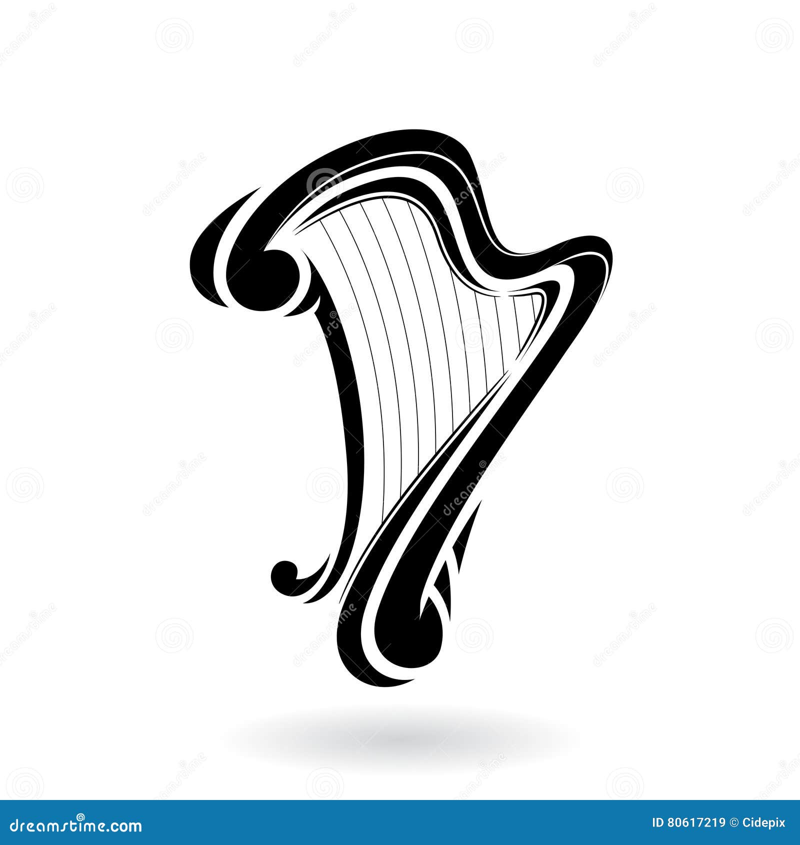 Ícone Da Harpa Dos Desenhos Animados Ilustração do Vetor - Ilustração ...