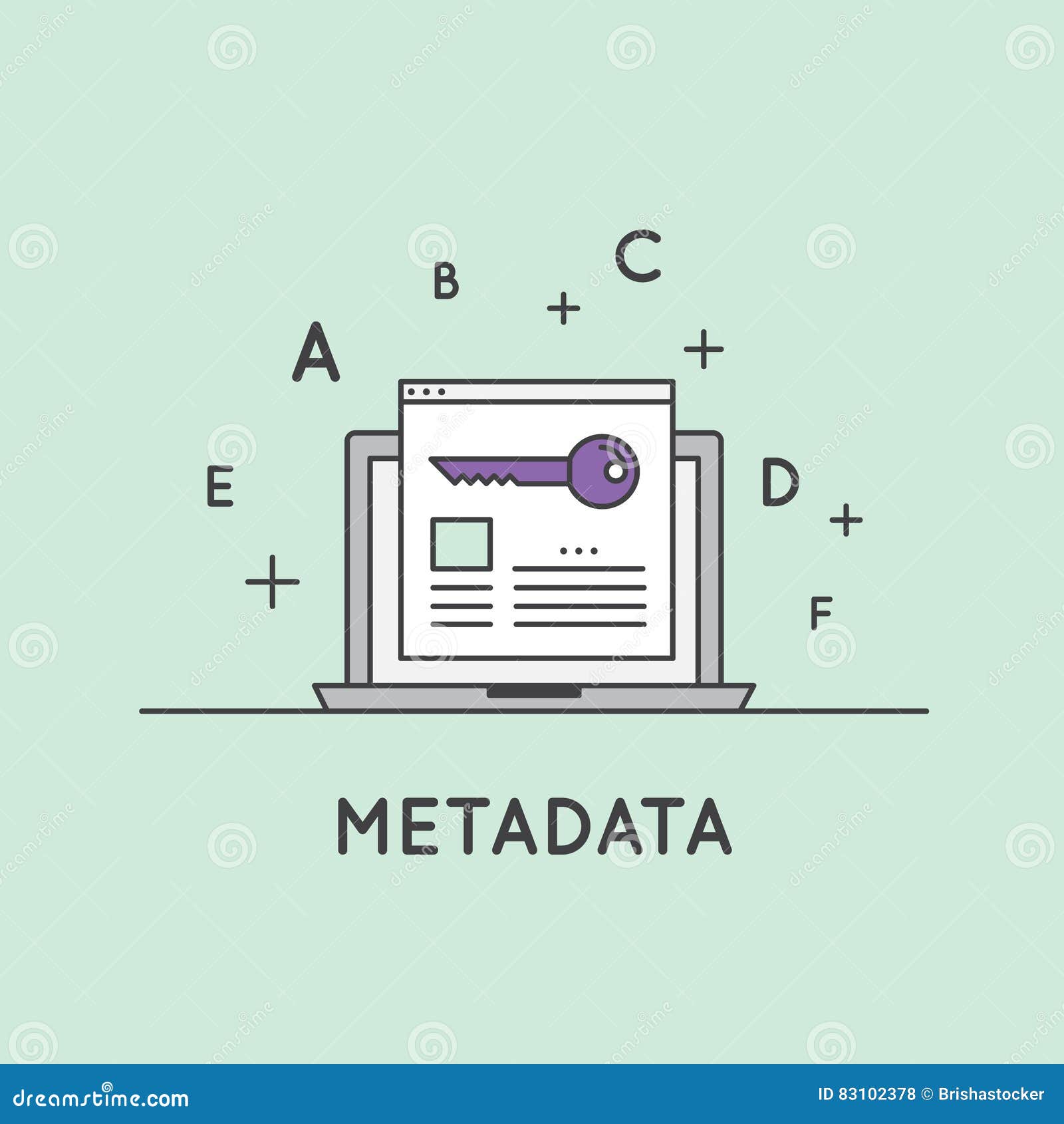 Ícone Da Ilustração Do Vetor Com Metadata Ilustração Stock - Ilustração ...