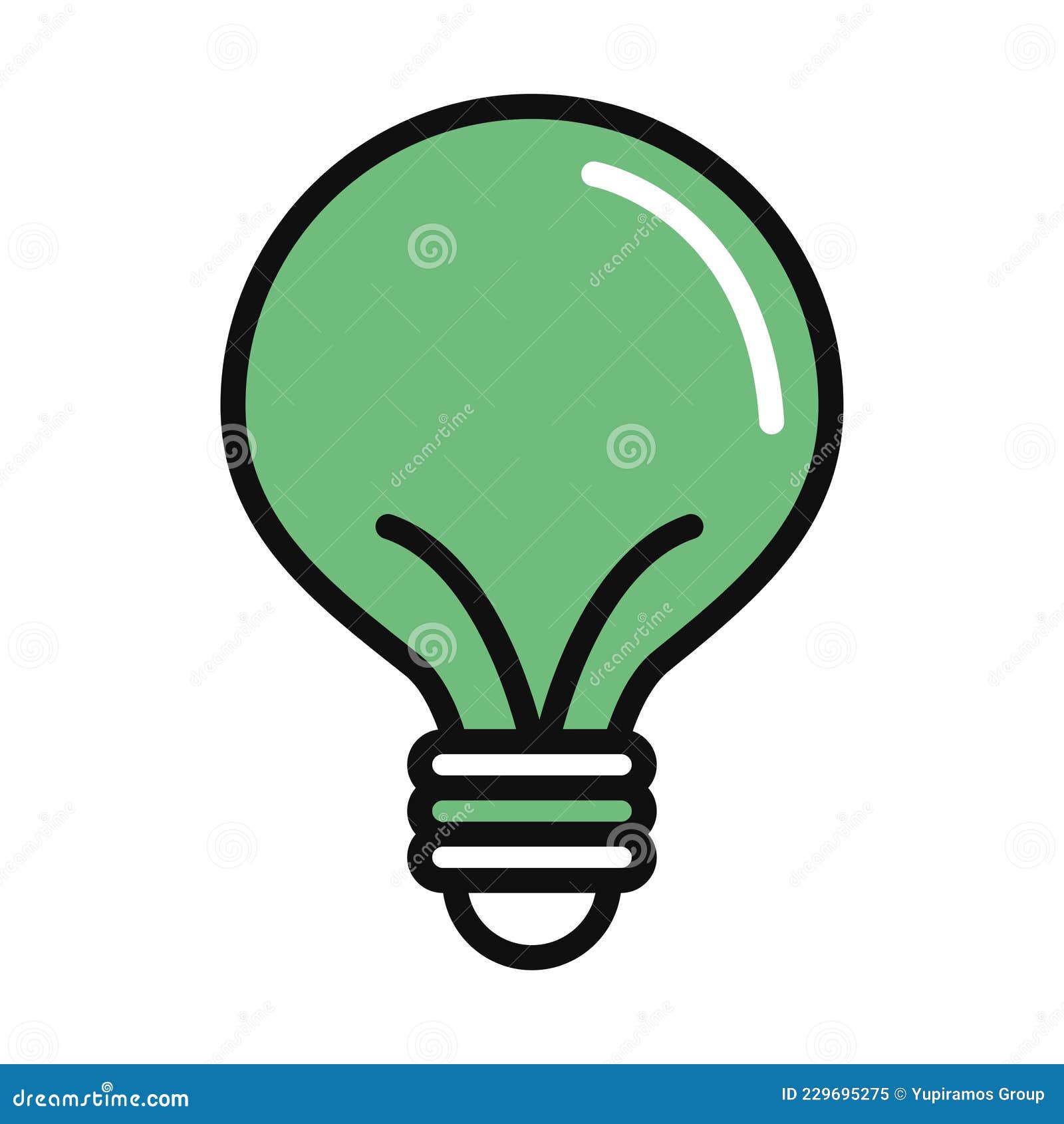 ícone da lâmpada verde ilustração stock. Ilustração de bulbo - 229695275