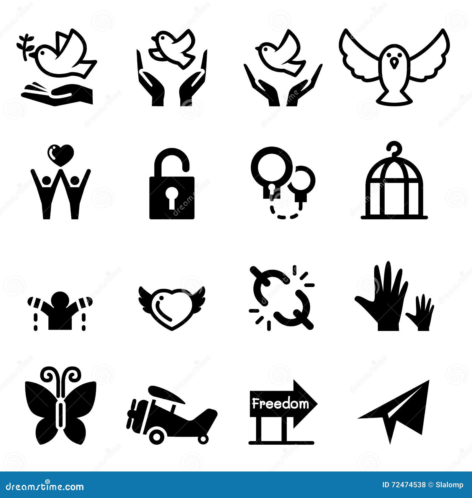 Ícone da liberdade ilustração stock. Ilustração de batida - 72474538