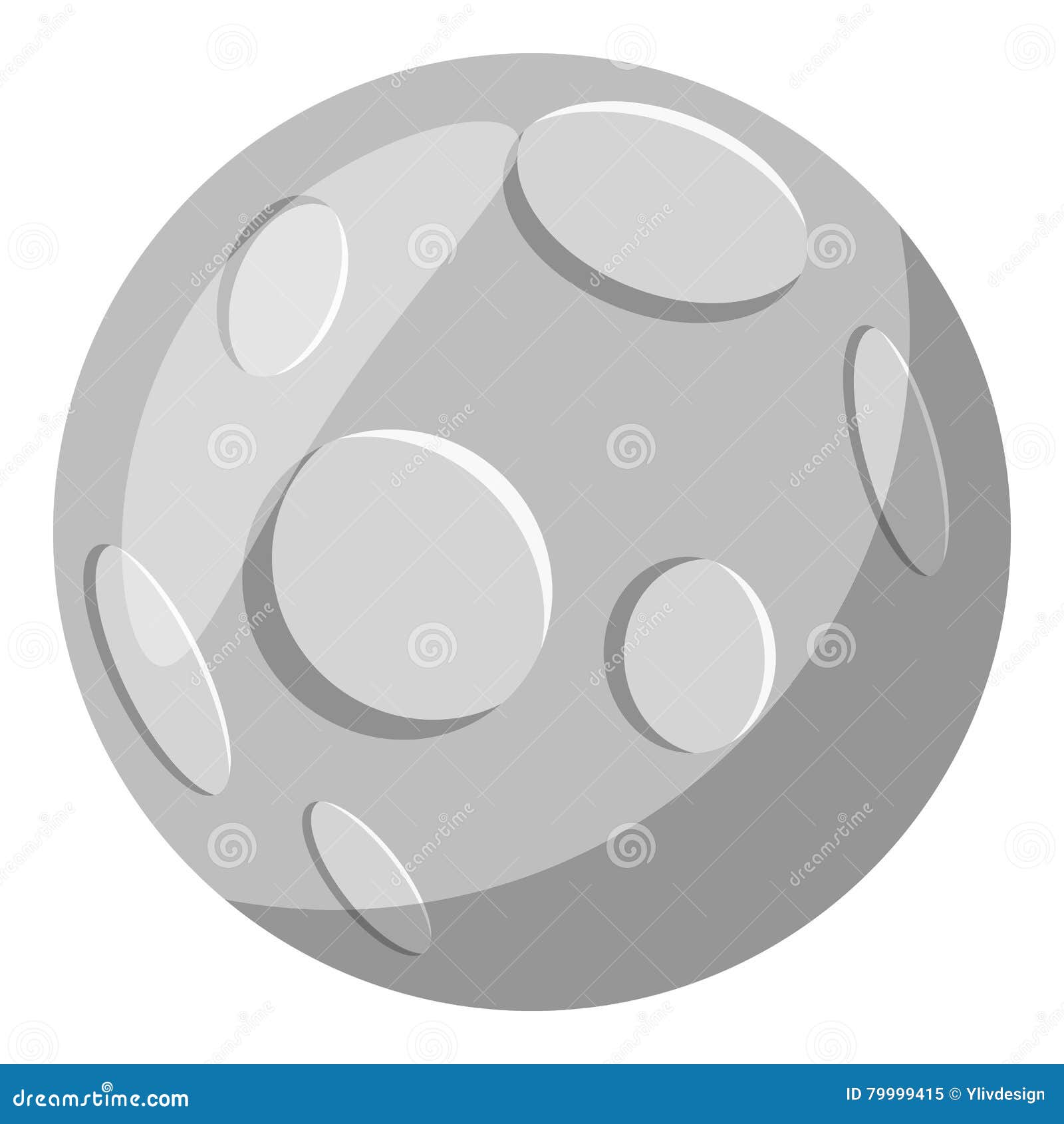 Ícone Da Lua Cheia, Estilo Monocromático Cinzento Ilustração do Vetor ...