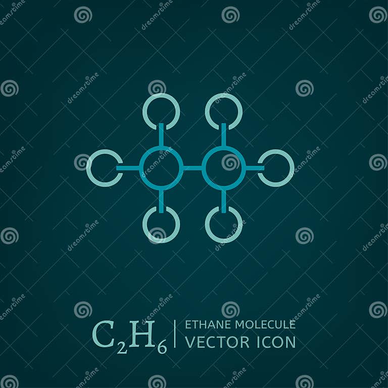 Ícone da molécula da etana ilustração do vetor. Ilustração de ...