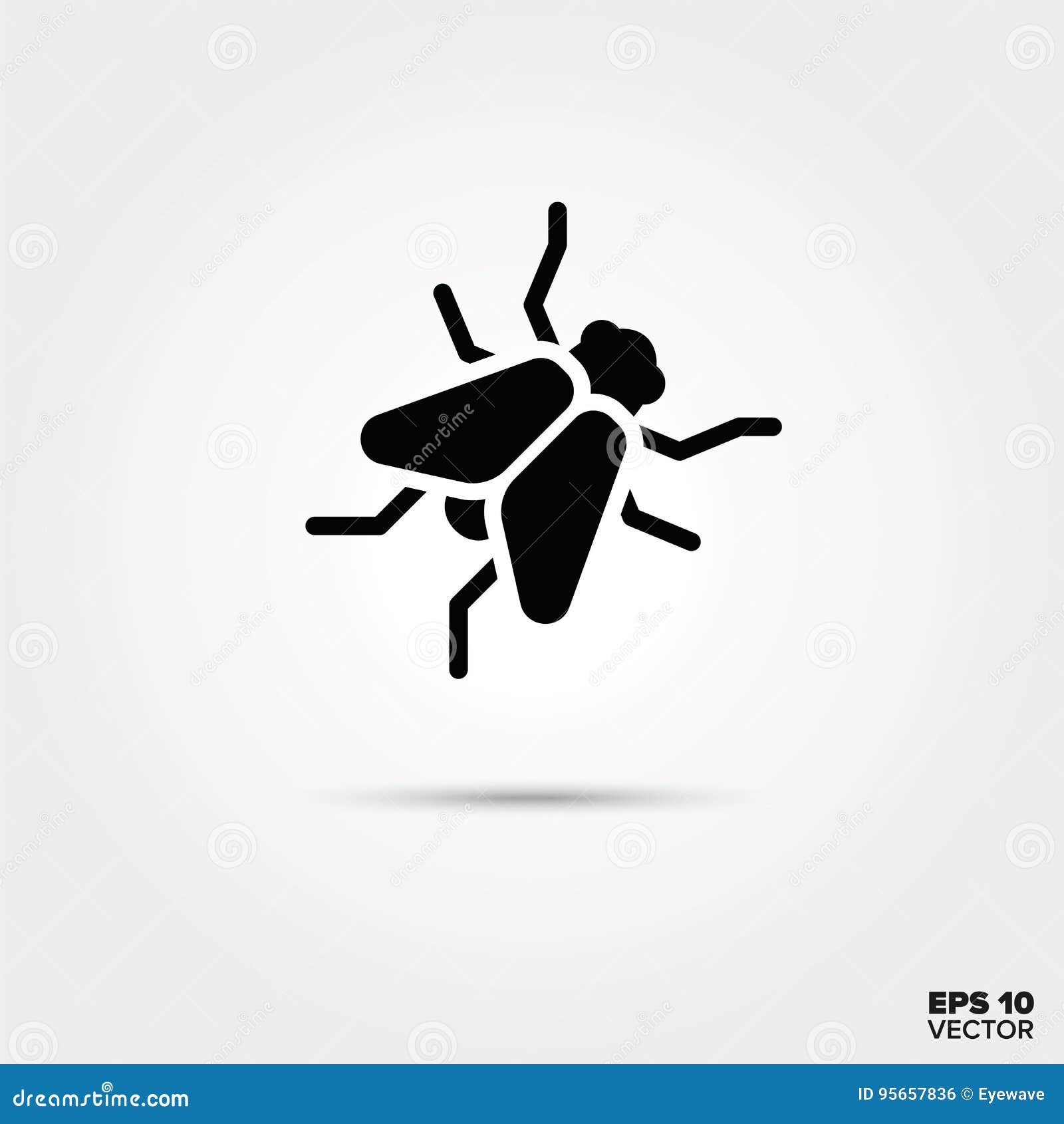 Ícone da mosca ilustração do vetor. Ilustração de inseto - 95657836
