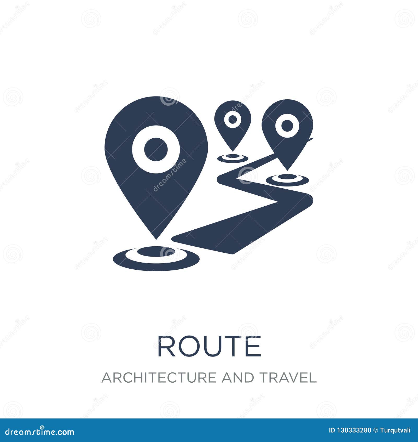 Ícone da rota ilustração do vetor. Ilustração de paisagem - 130333280