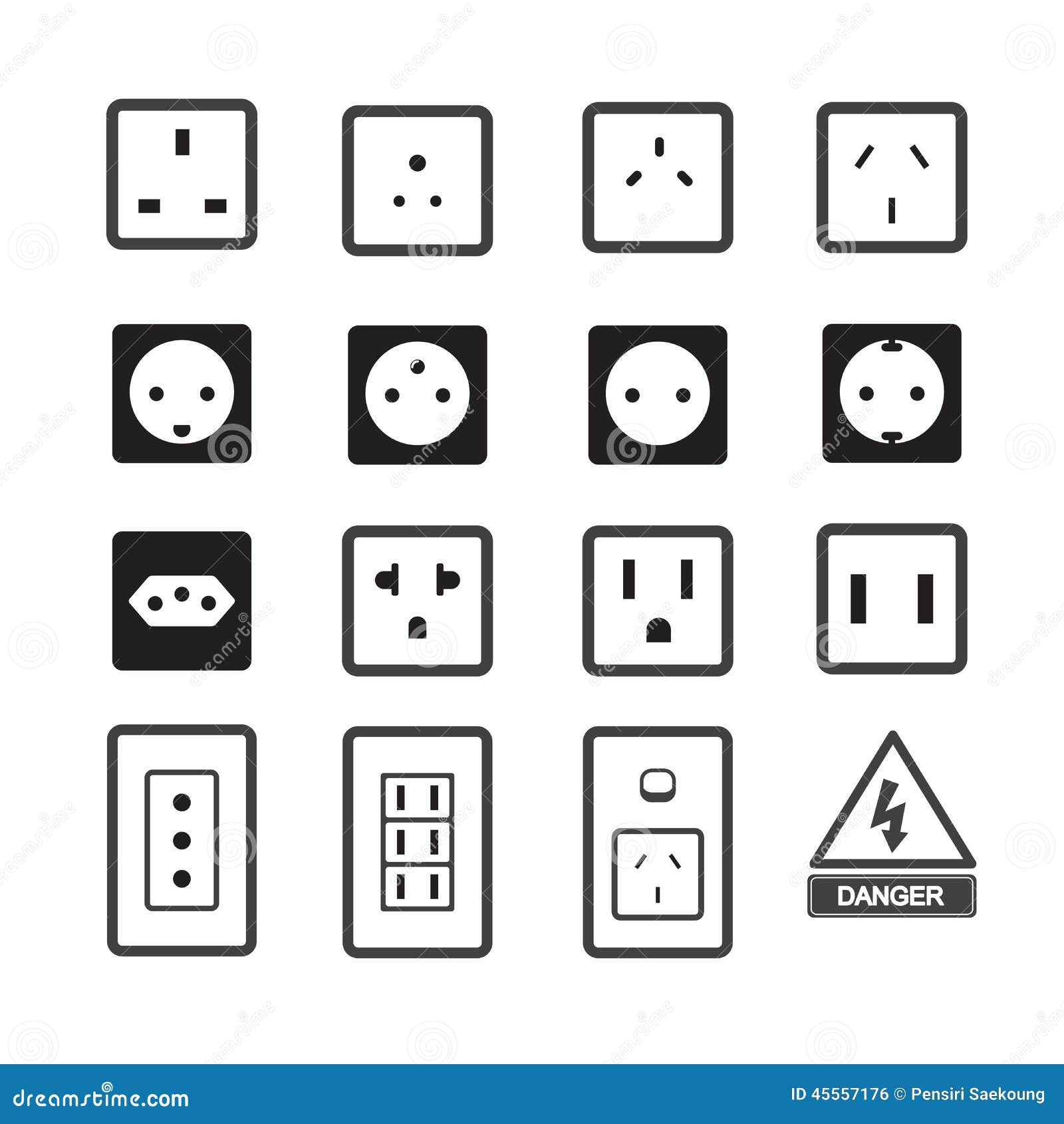 Ícone Da Tomada Elétrica E Da Tomada Ilustração do Vetor - Ilustração ...