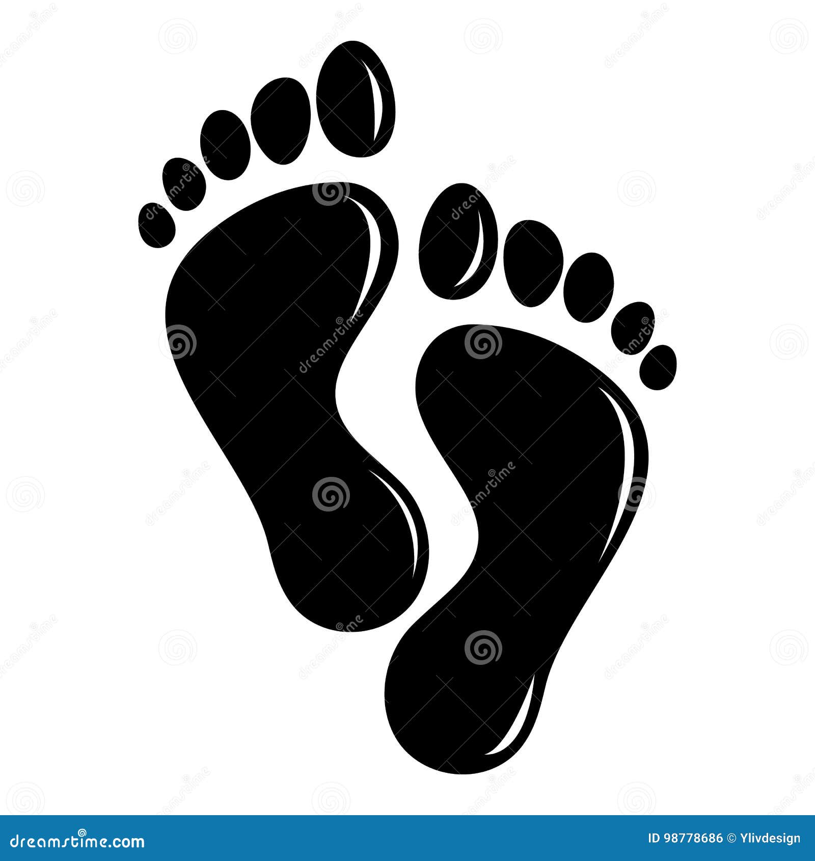 Ícone Das Pegadas, Estilo Preto Simples Ilustração do Vetor ...