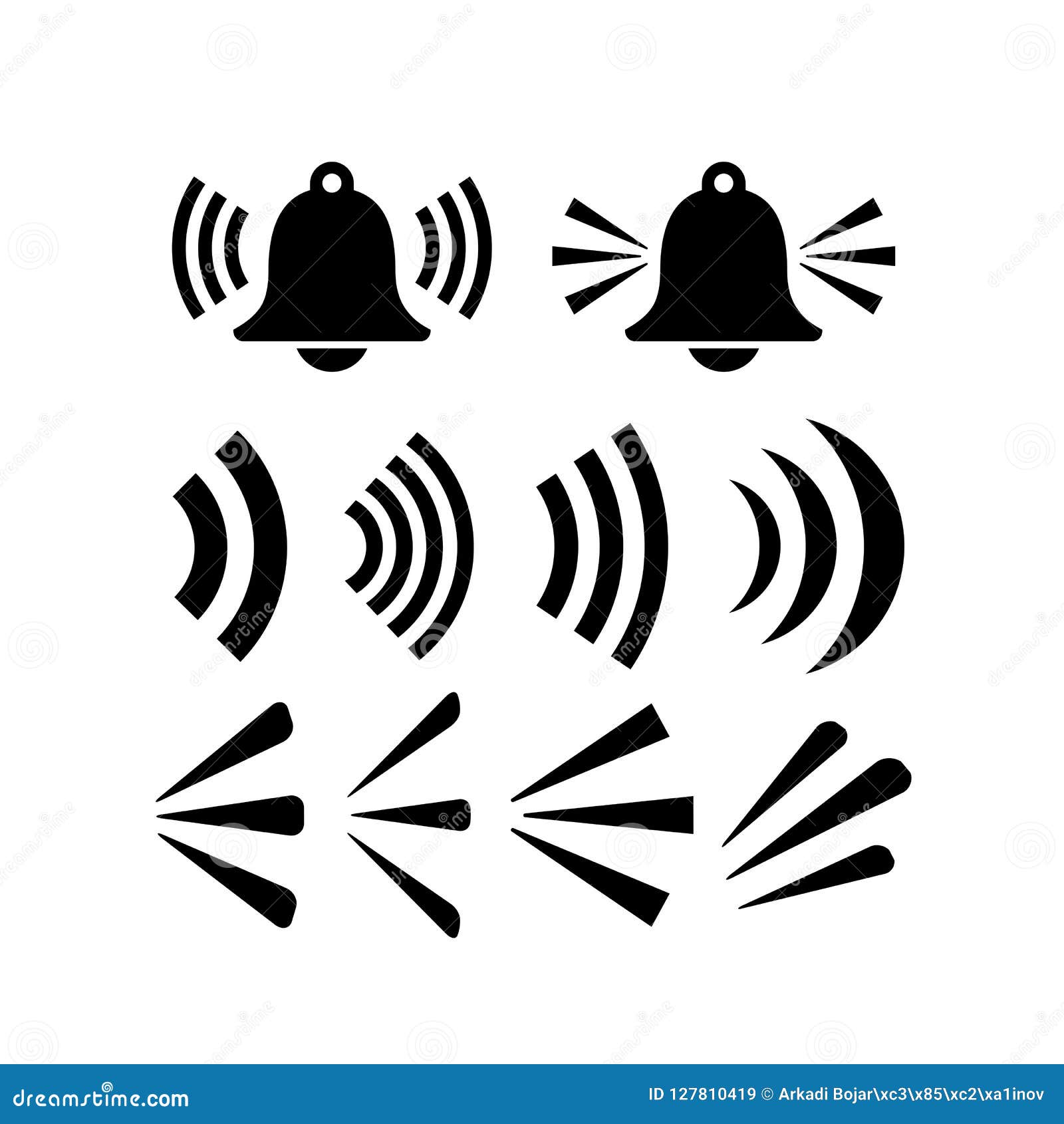 Ícone De Bell E Do Sinal Sadio Ilustração do Vetor - Ilustração de ...