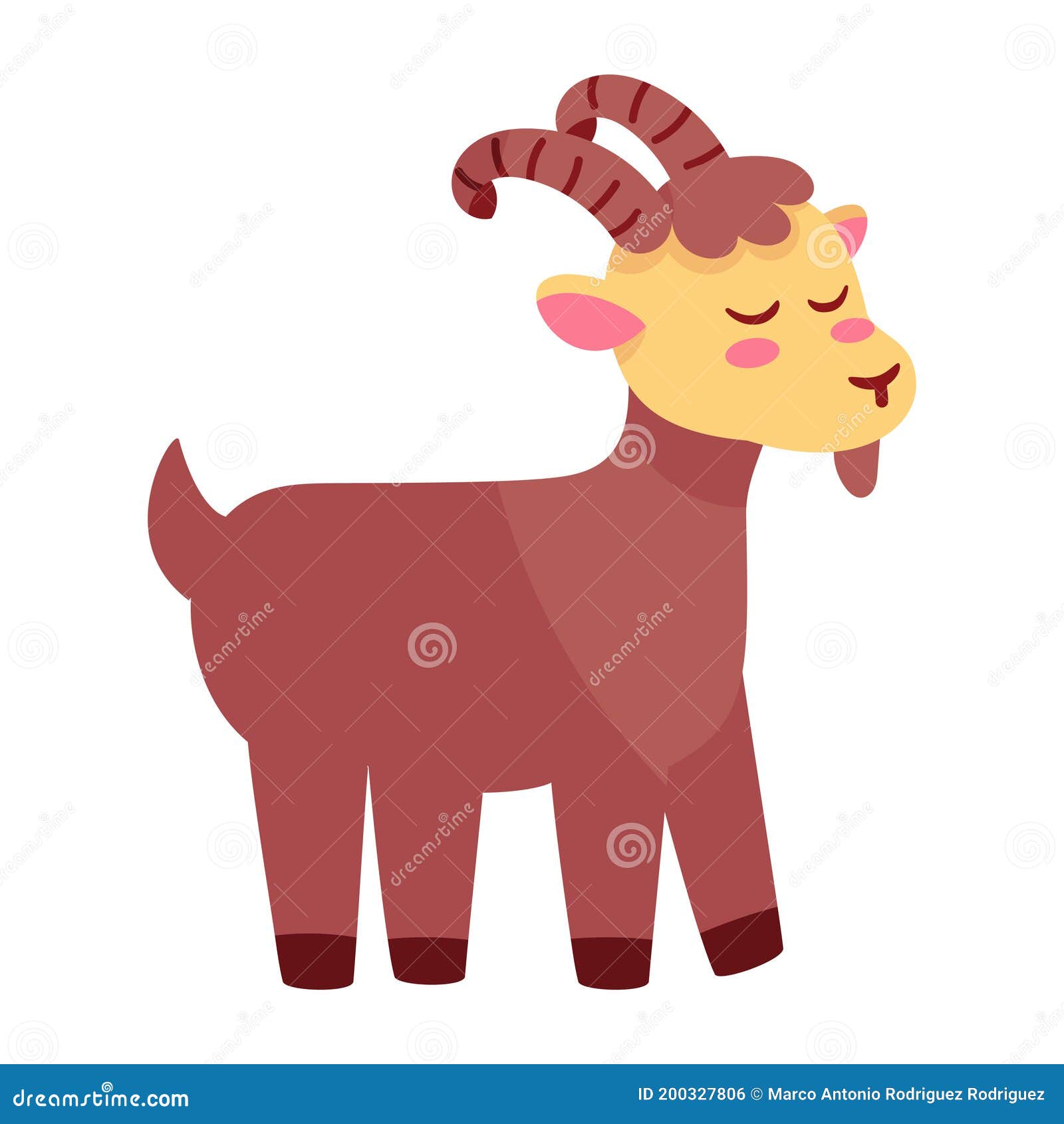 Ícone de cabra isolada ilustração do vetor. Ilustração de fundo - 200327806