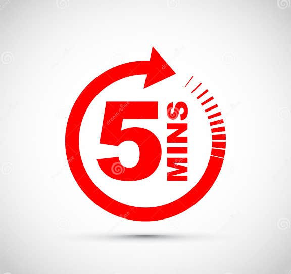 Ícone de cinco minutos ilustração do vetor. Ilustração de minuto ...