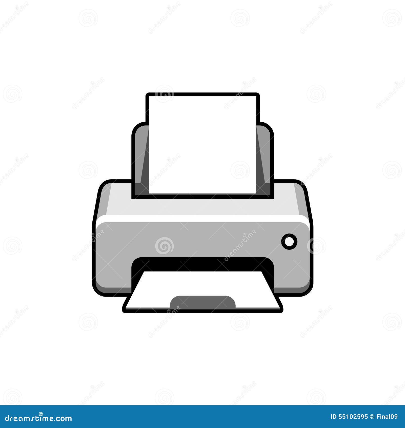 Ícone De Impressora Realístico Ilustração do Vetor - Ilustração de ...