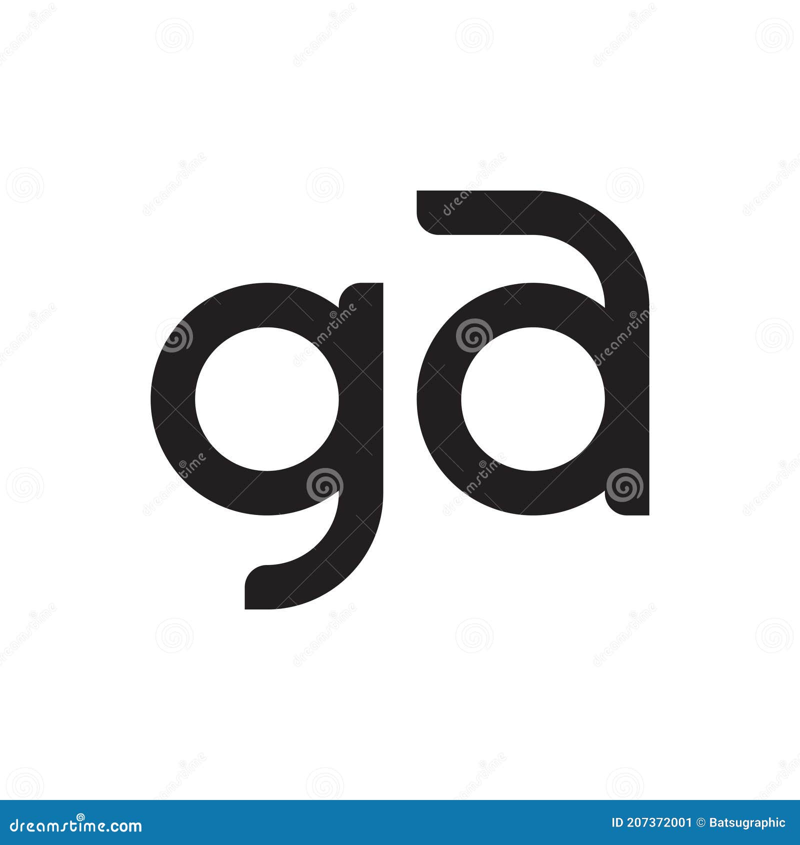 ícone De Logotipo Do Vetor De Letra Inicial Ga Ilustração do Vetor ...