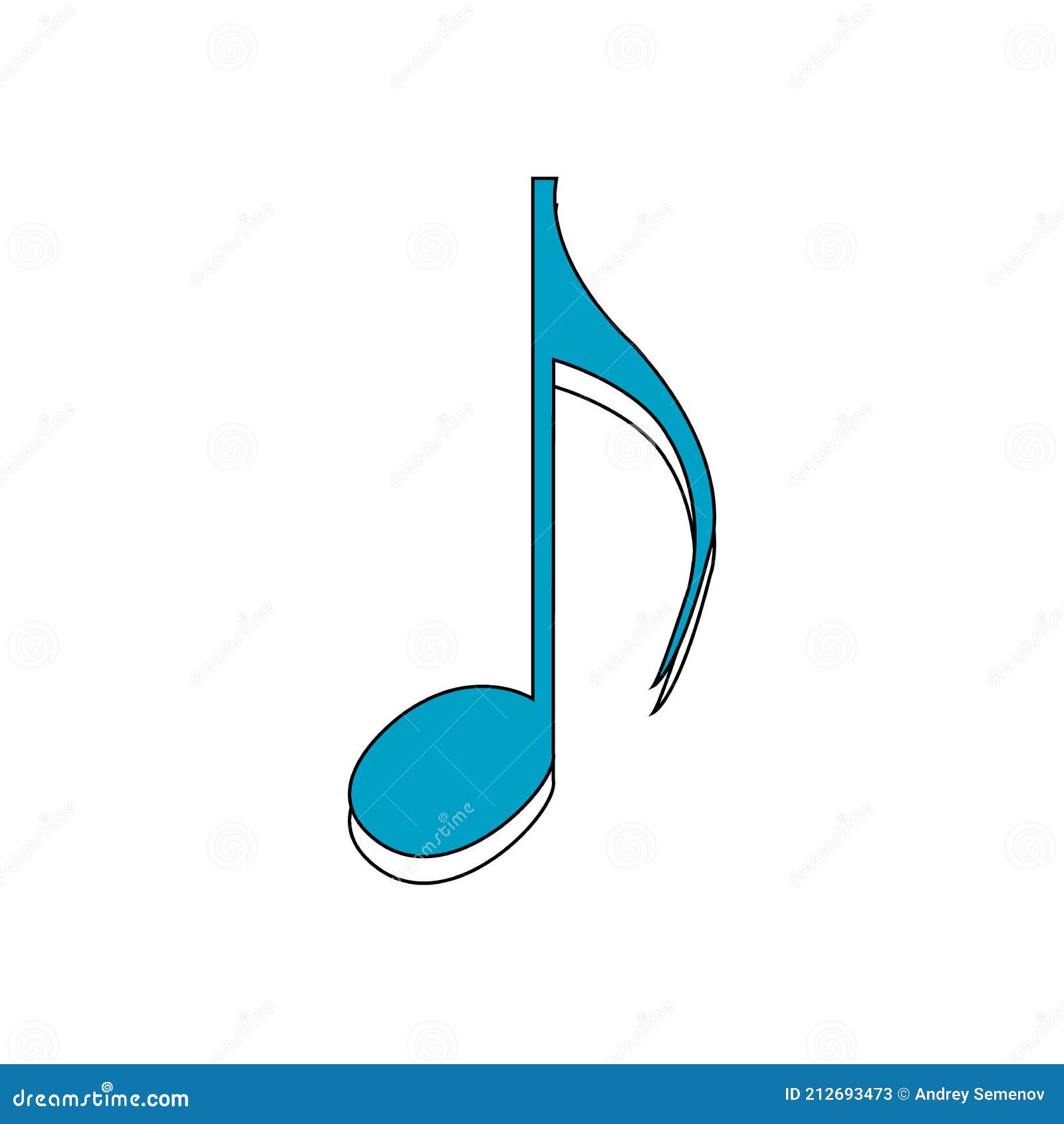 ícone De Nota Musical. Símbolo De Nota Azul. Ilustração do Vetor ...