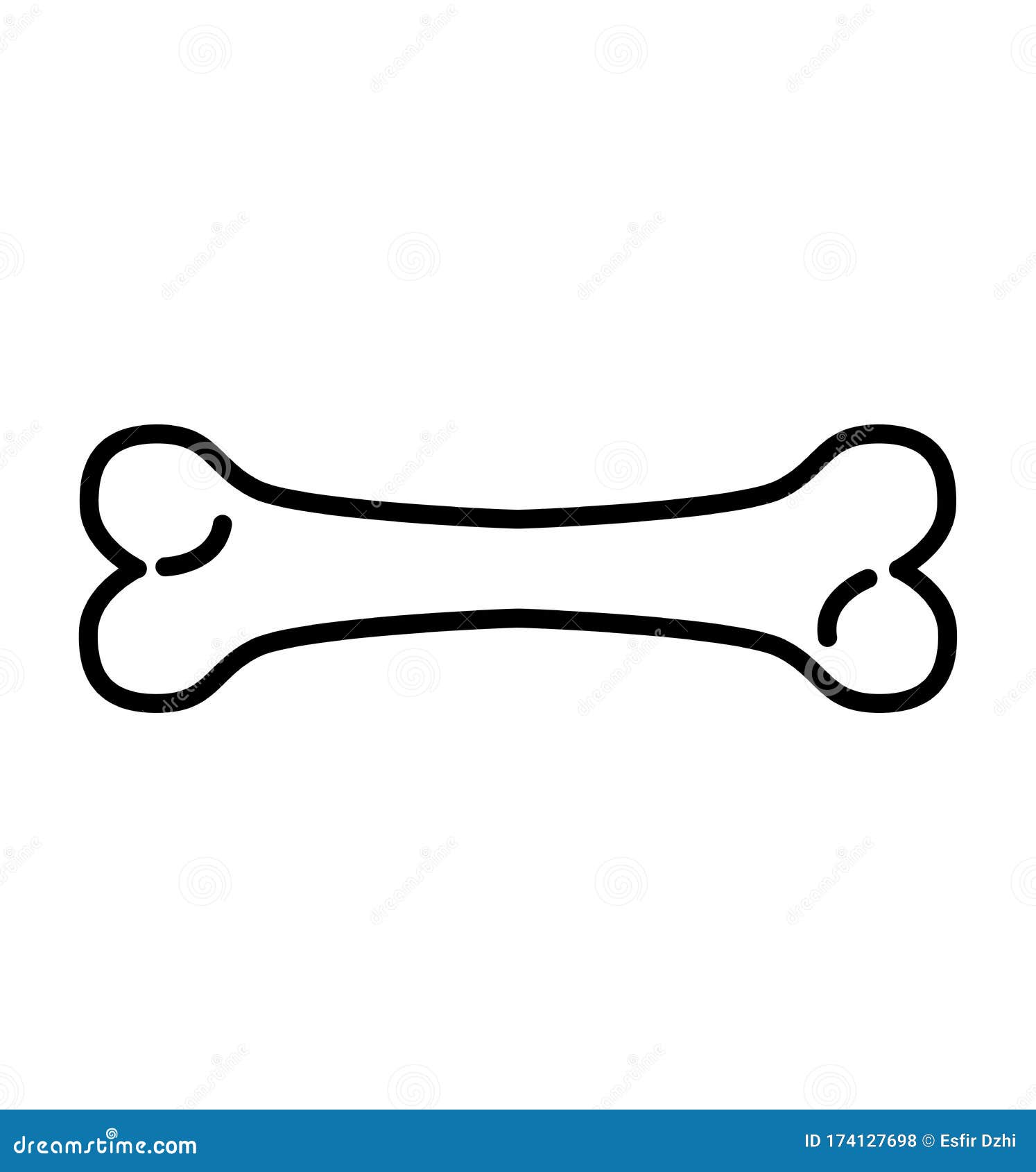 ícone De Osso De Linha De Vetor Isolado Em Branco Ilustração do Vetor ...