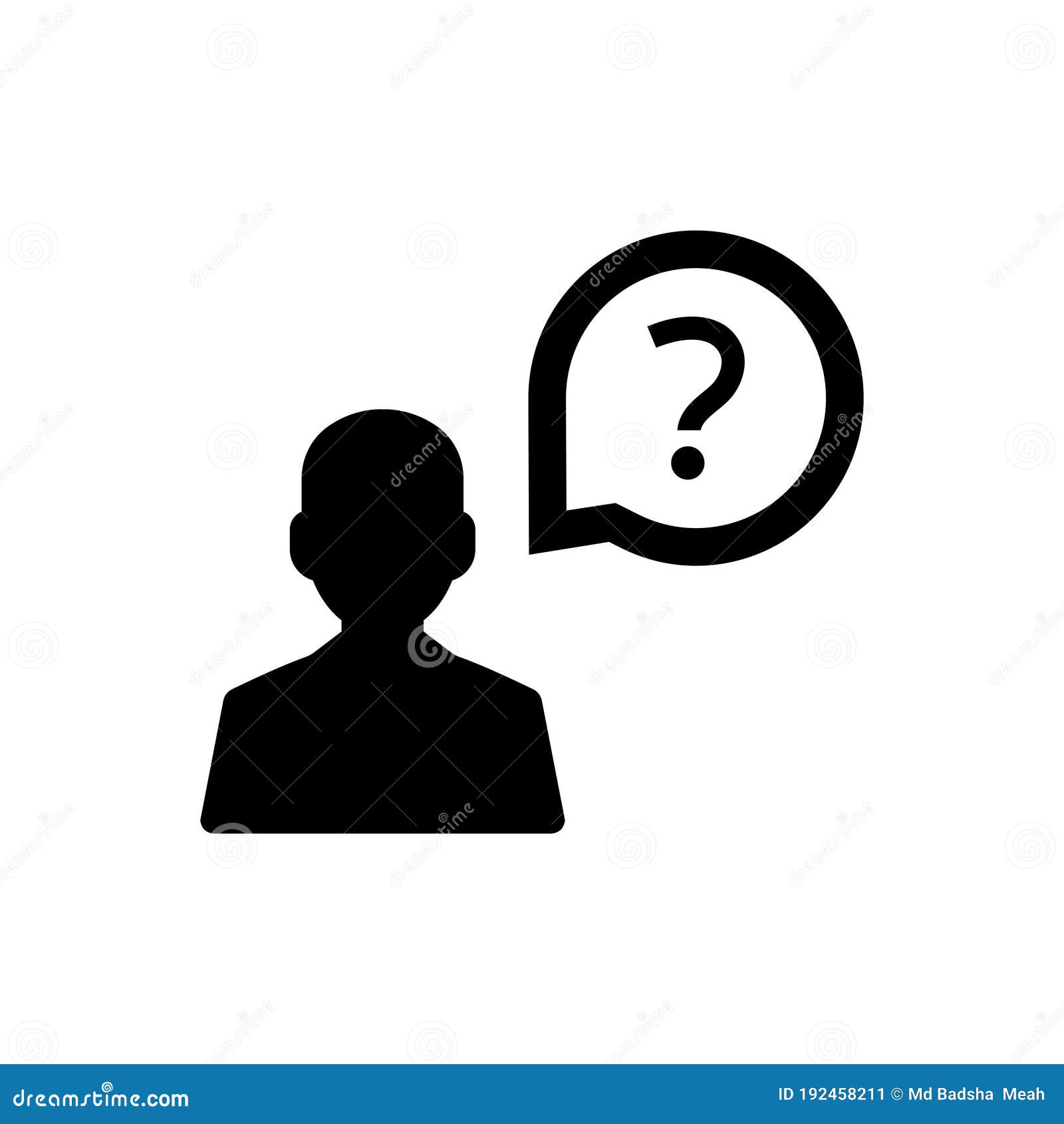 ícone de pergunta ilustração do vetor. Ilustração de cliente - 192458211