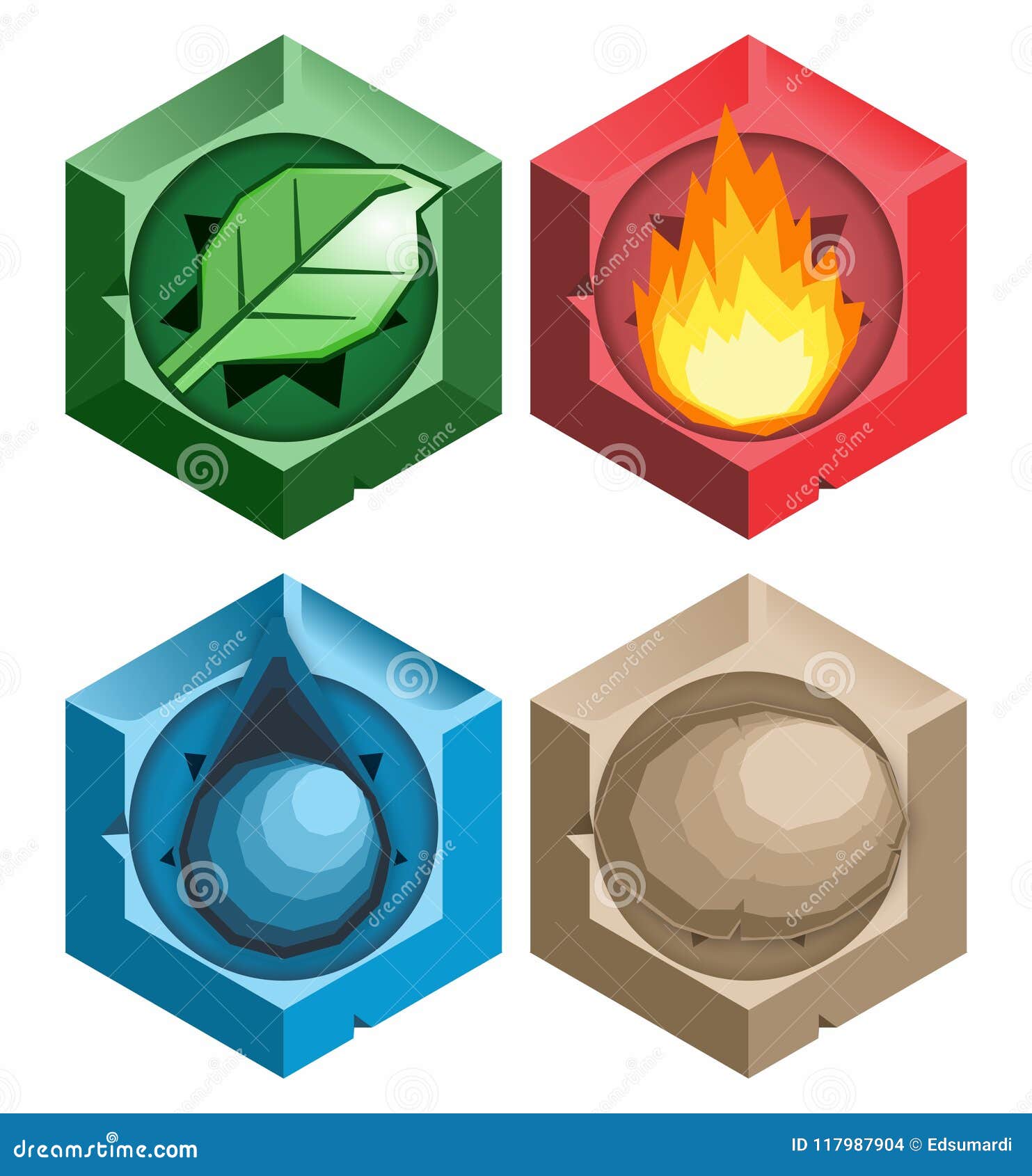 Ícone De Quatro Elementos Da Natureza Ilustração Stock - Ilustração de ...