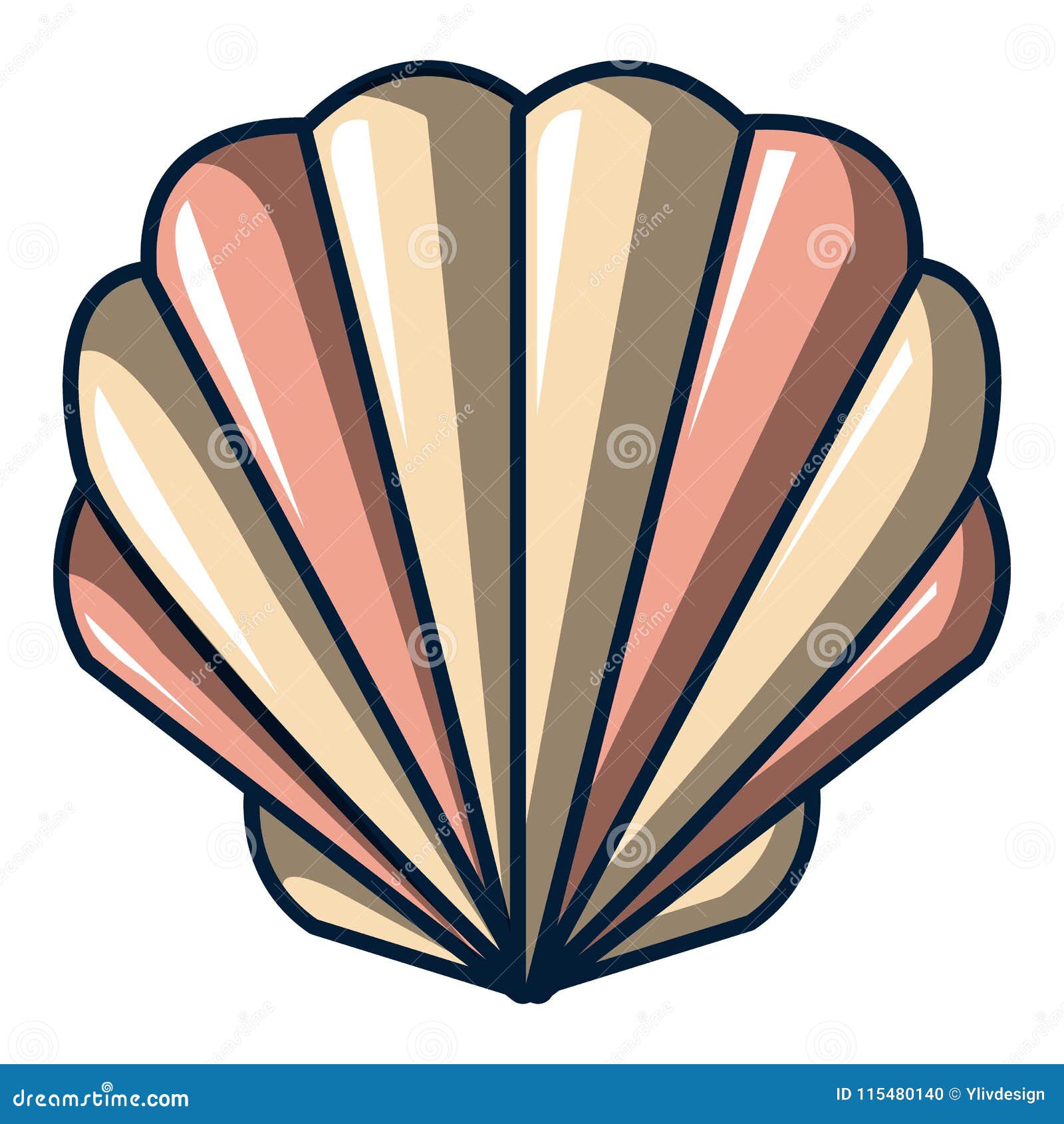 Ícone De Shell, Estilo Dos Desenhos Animados Ilustração do Vetor ...