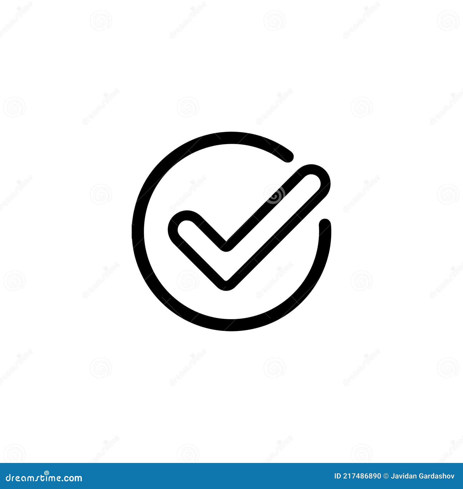 ícone De Tique Preto No Fundo Branco. Ilustração do Vetor - Ilustração ...