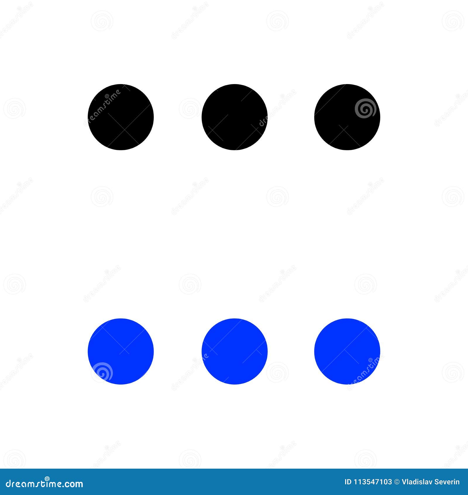 Ícone de três pontos ilustração stock. Ilustração de sombra - 113547103