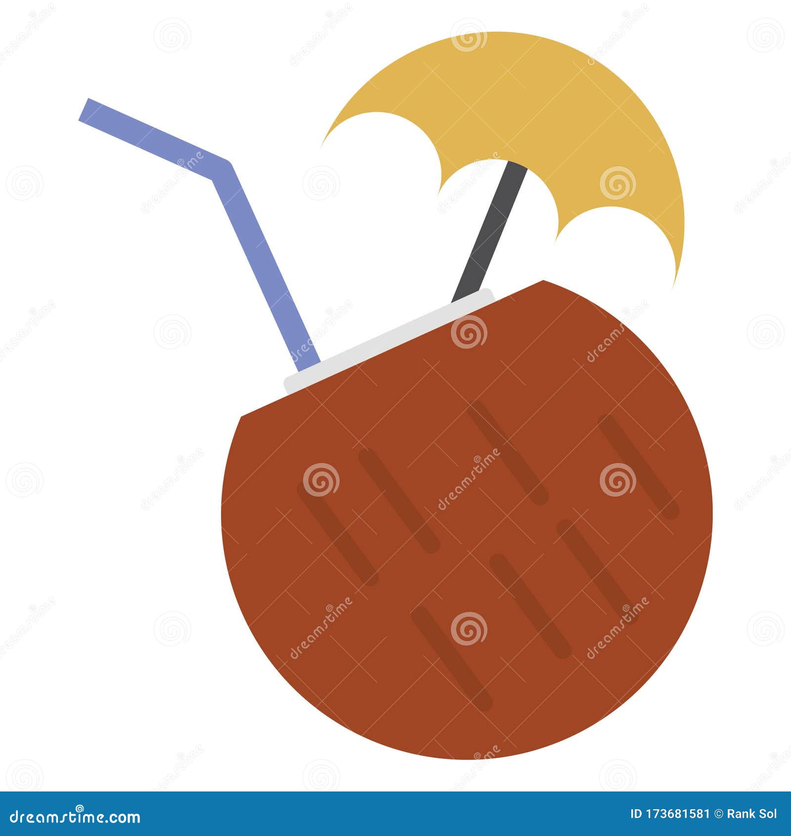 ícone De Vetor De Cor Do Coco De Praia Que Pode Facilmente Modificar Ou ...