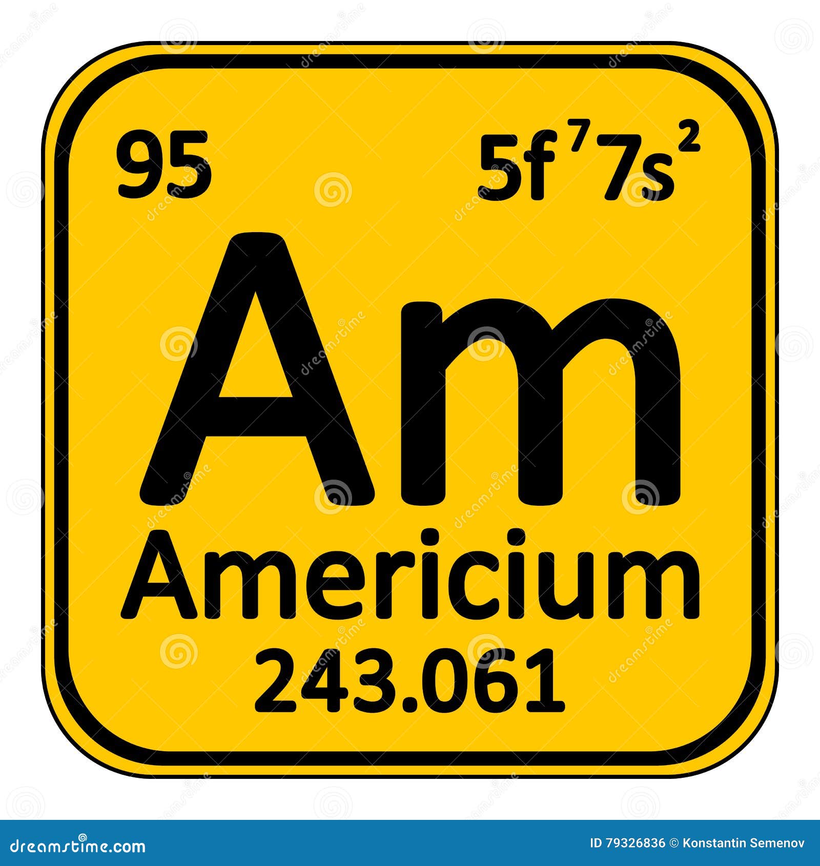 Ícone Do Amerício Do Elemento De Tabela Periódica Ilustração Stock ...