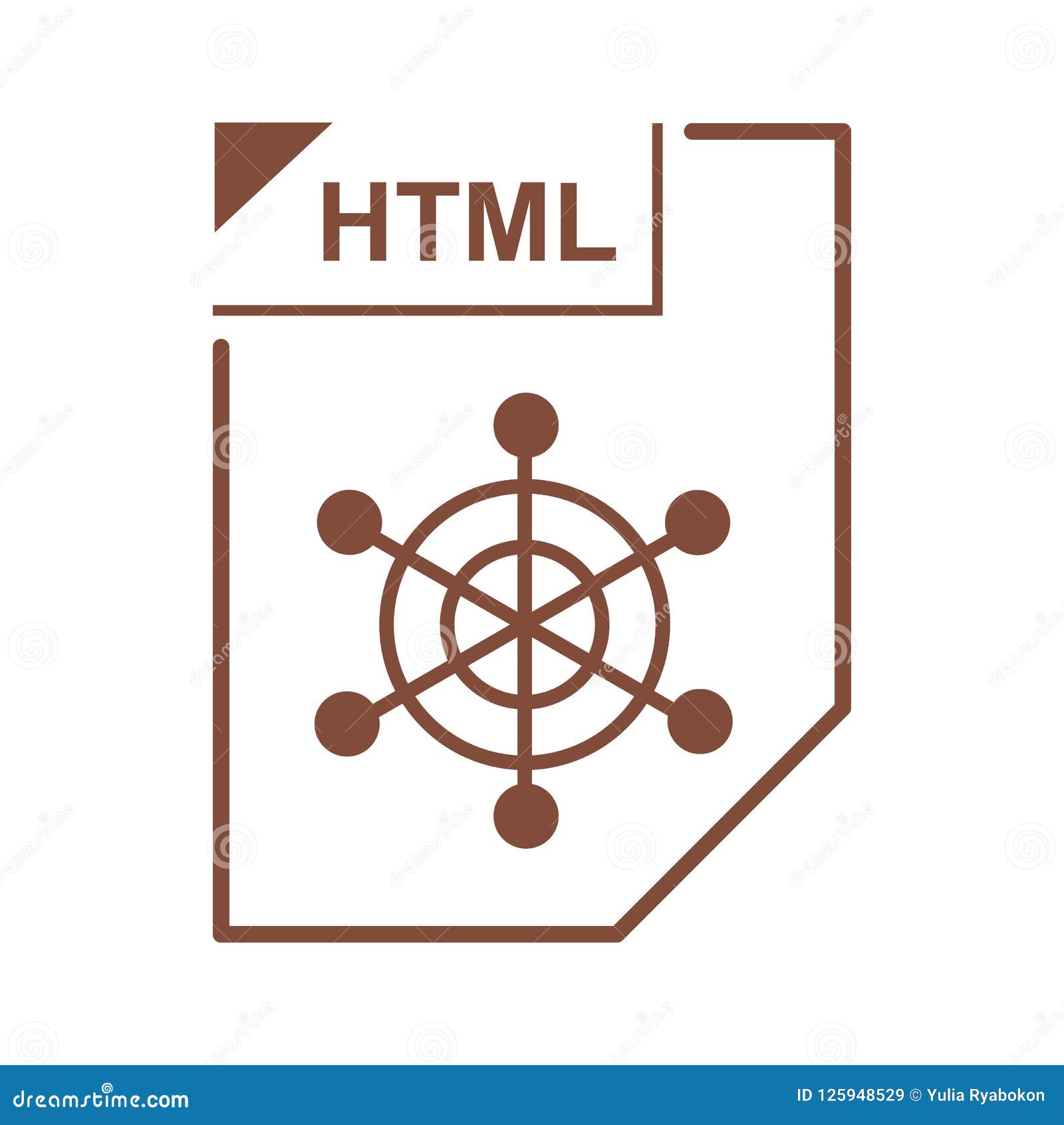 Ícone Do Arquivo De HTML, Estilo Dos Desenhos Animados Ilustração Stock ...