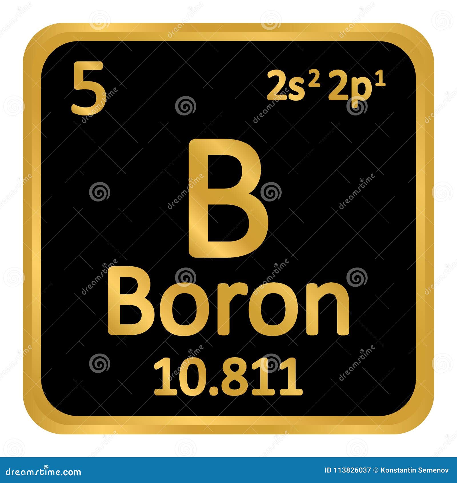 Ícone Do Boro Do Elemento De Tabela Periódica Ilustração Stock ...