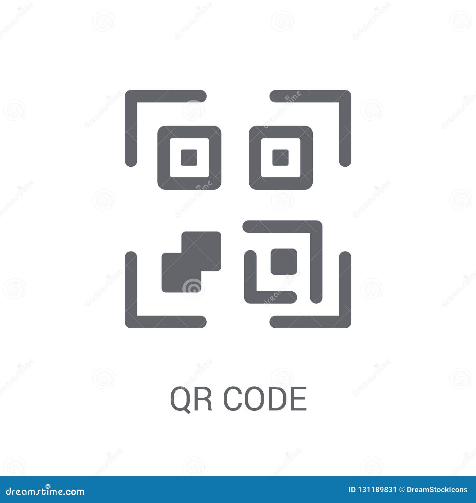 Ícone do código de Qr ilustração do vetor. Ilustração de telefone ...