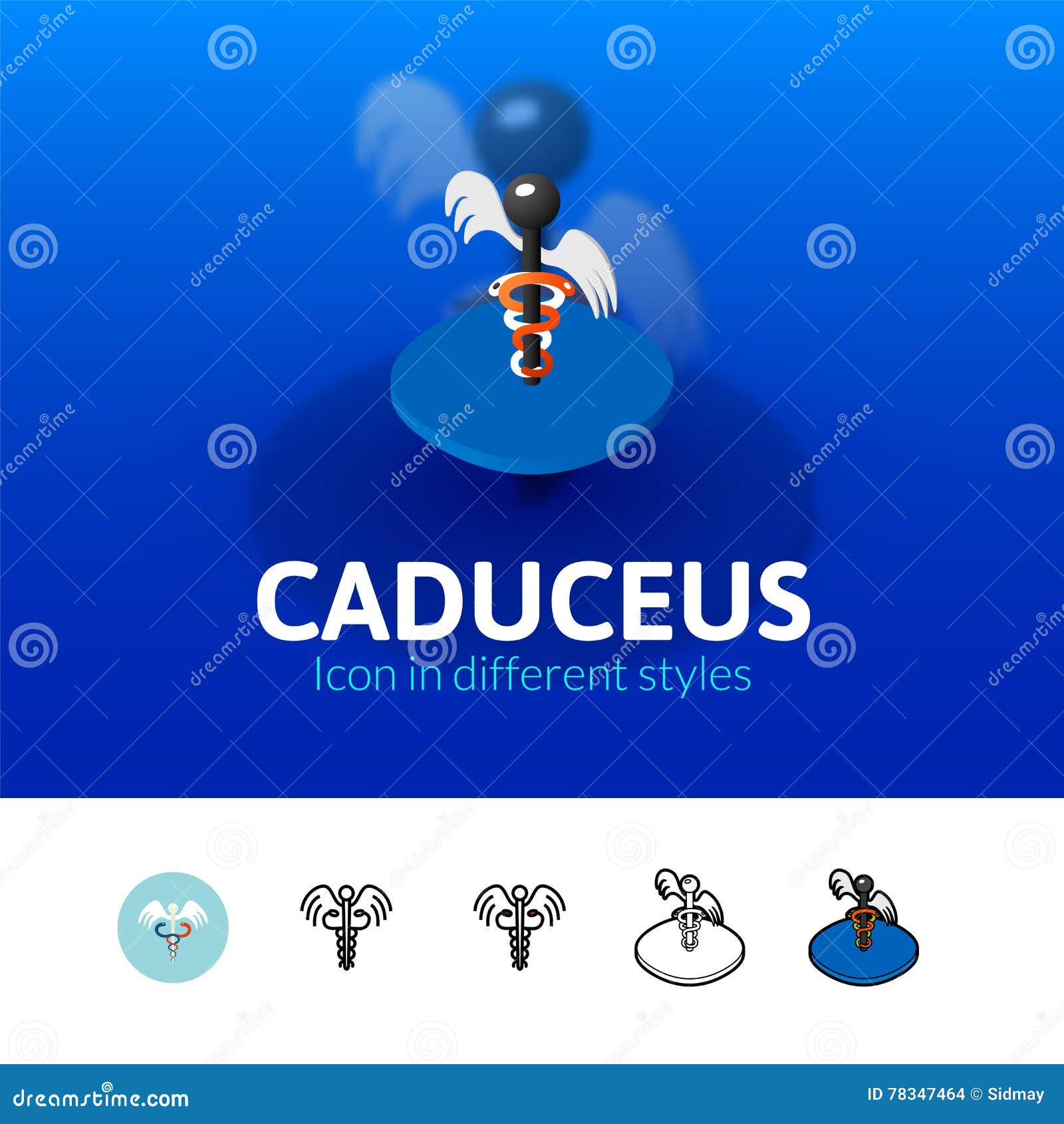 Ícone Do Caduceus No Estilo Diferente Ilustração do Vetor - Ilustração ...