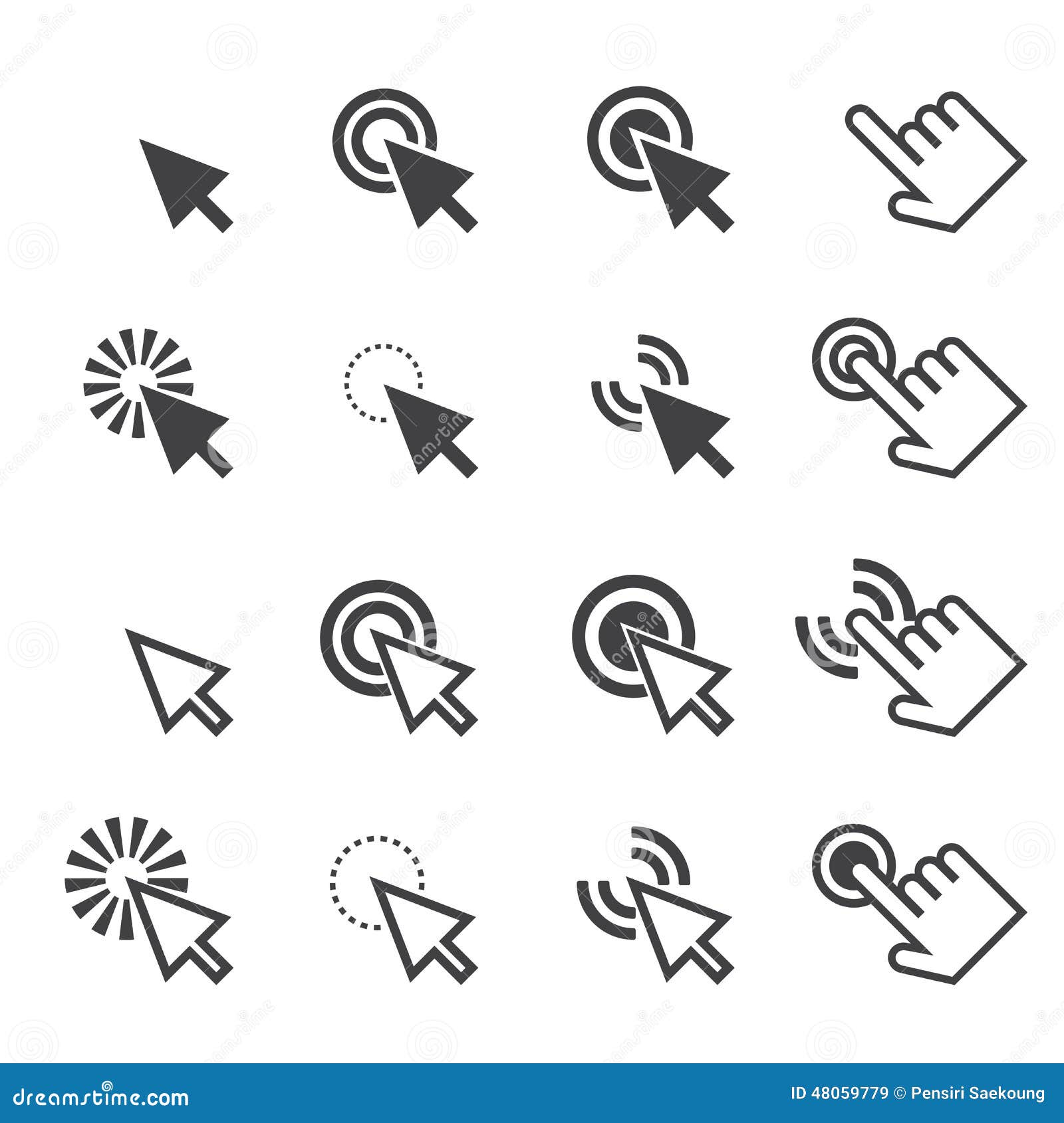 Ícone do clique ilustração stock. Ilustração de preto - 48059779