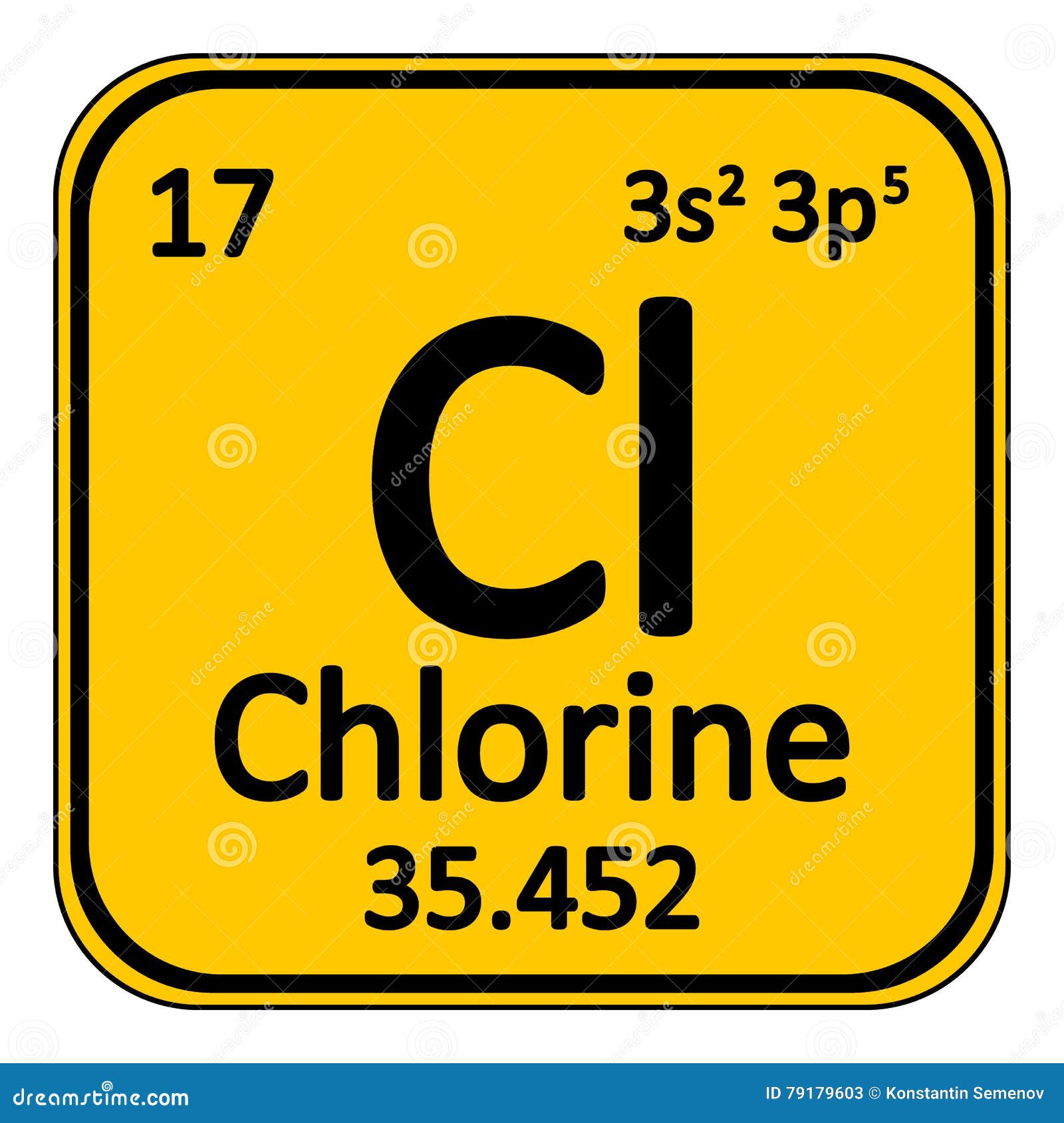 Ícone Do Cloro Do Elemento De Tabela Periódica Ilustração Stock ...