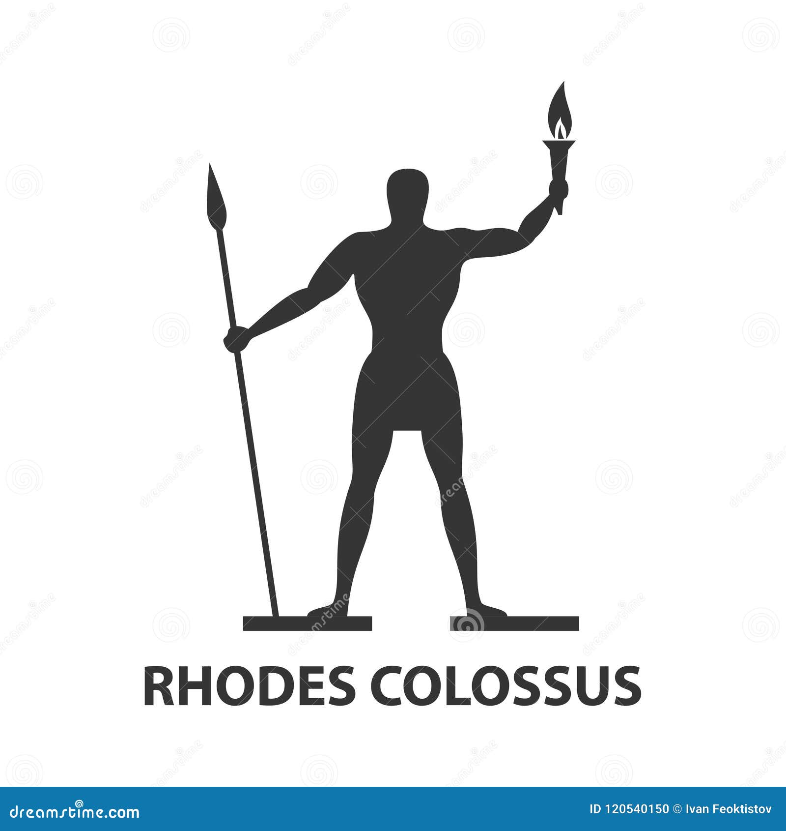Ícone do colosso do Rodes ilustração do vetor. Ilustração de ...