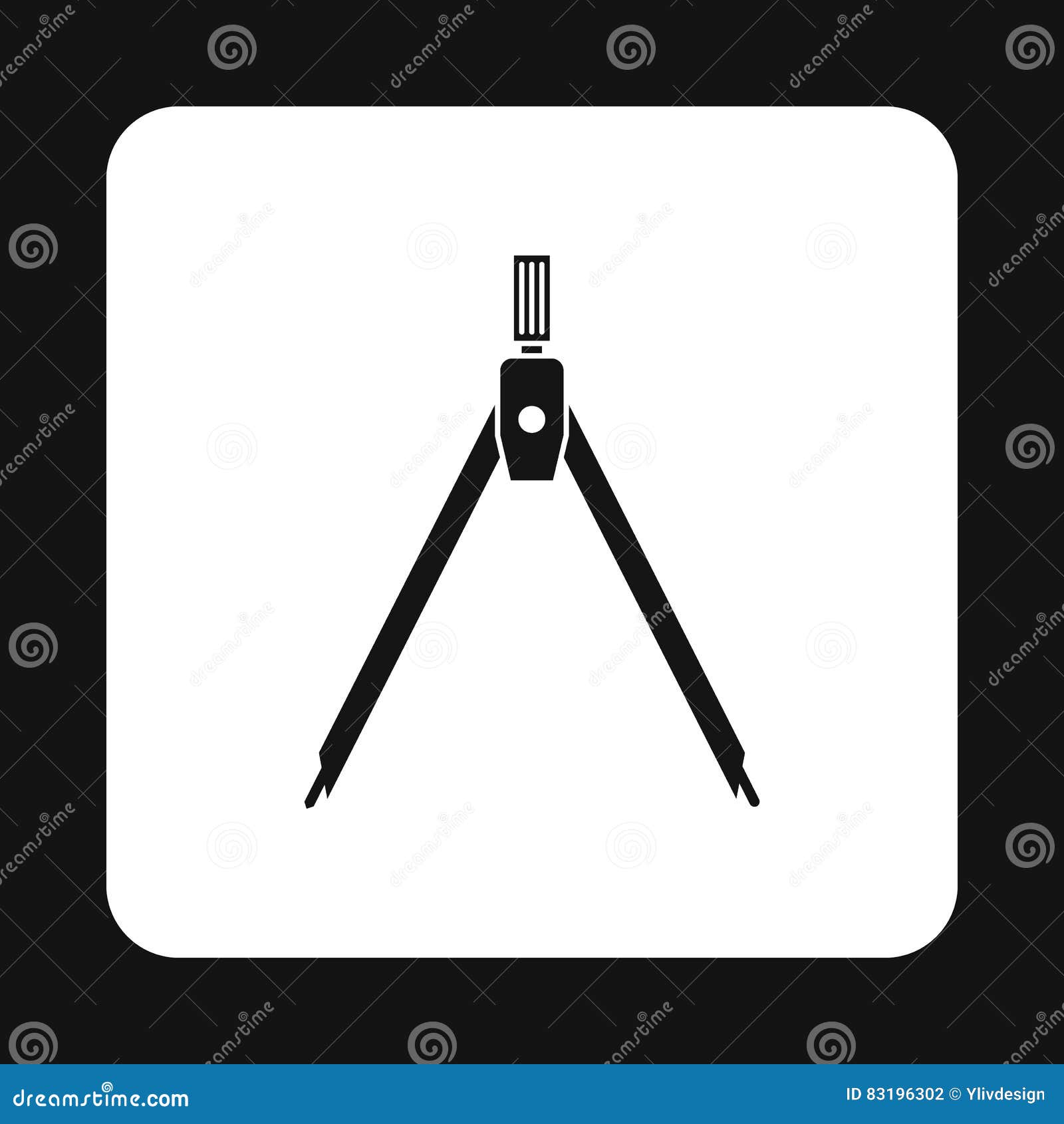 Ícone Do Compasso De Desenho, Estilo Simples Ilustração do Vetor ...