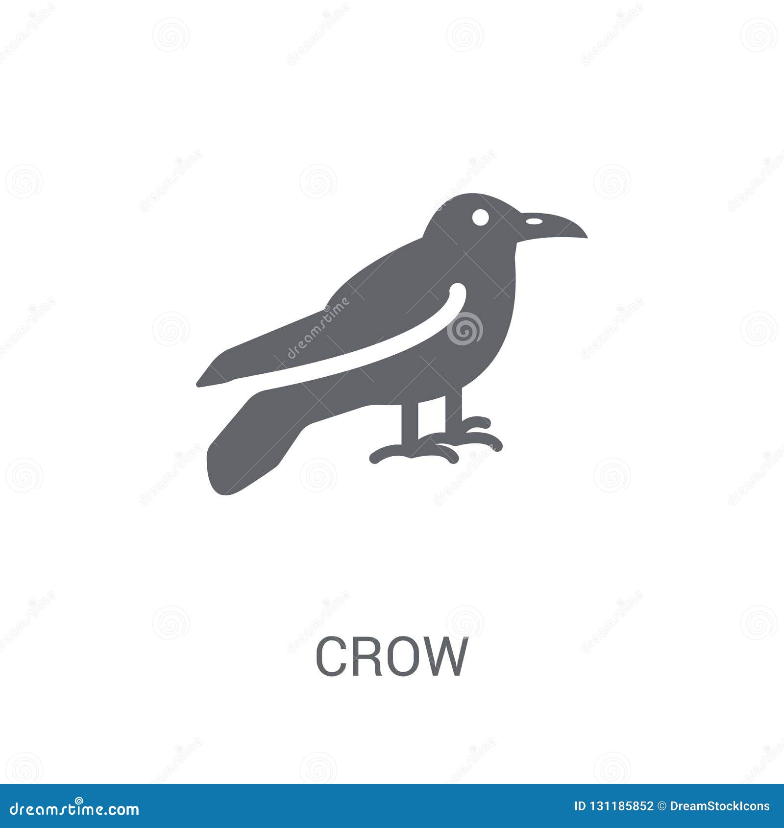 Ícone do corvo ilustração do vetor. Ilustração de escuro - 131185852