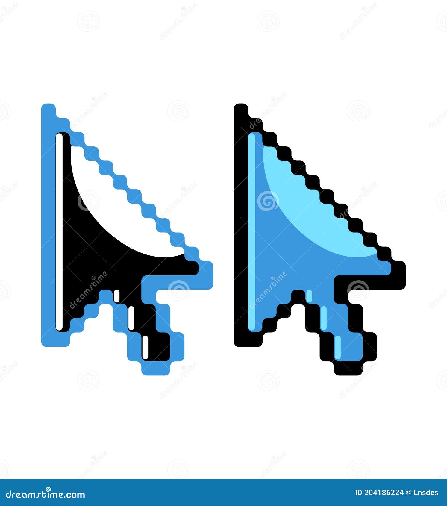 ícone Do Cursor Do Vetor De Seta De Pixel Isolado Ilustração do Vetor ...