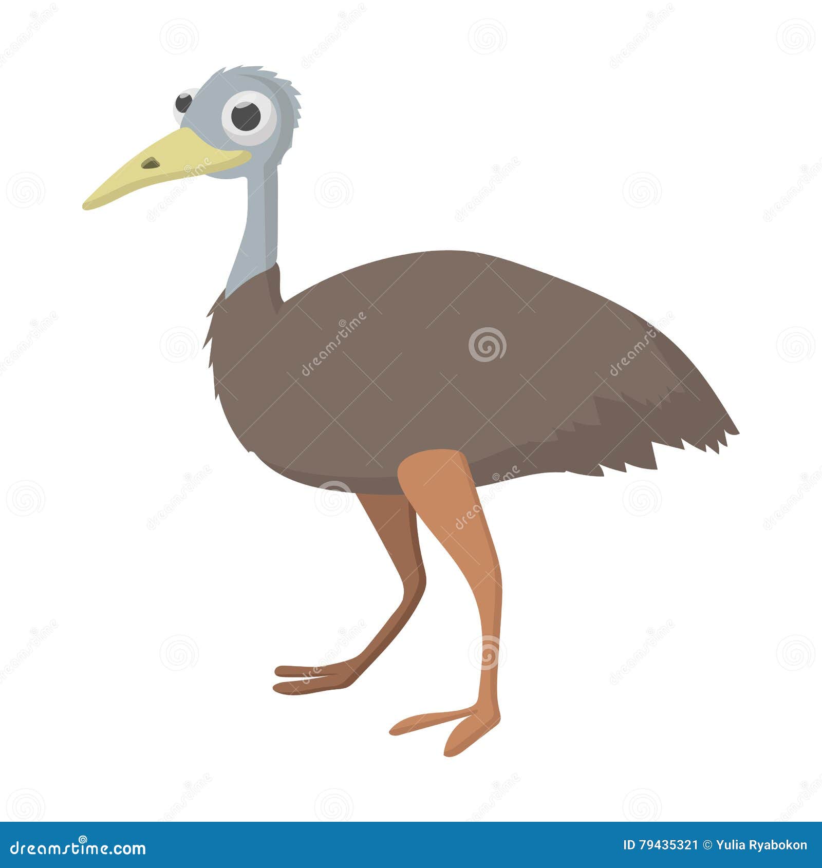 Ícone Do Ema, Estilo Dos Desenhos Animados Ilustração do Vetor ...