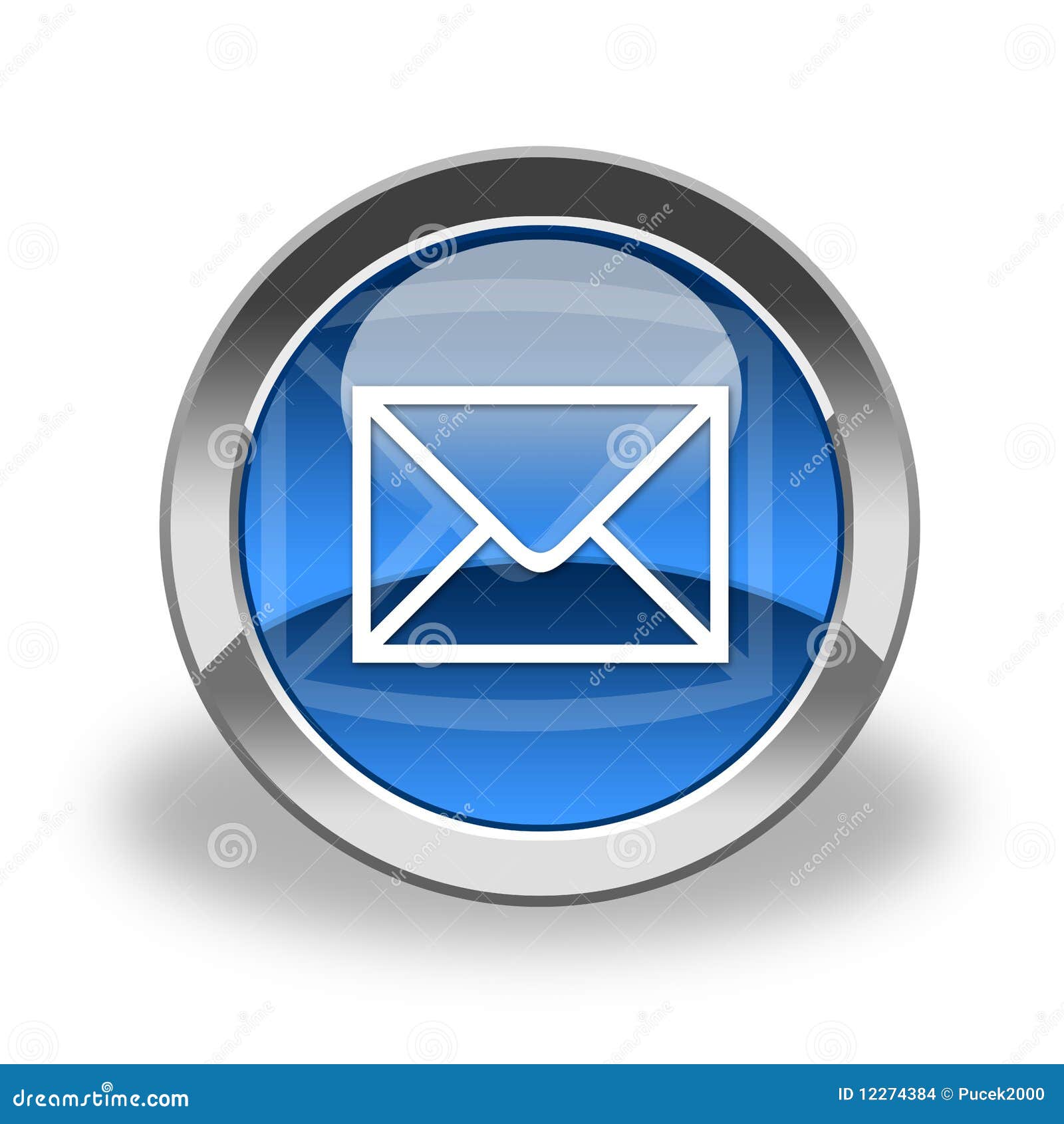 Ícone Do Email, Azul E Lustroso Ilustração Stock - Ilustração de ...
