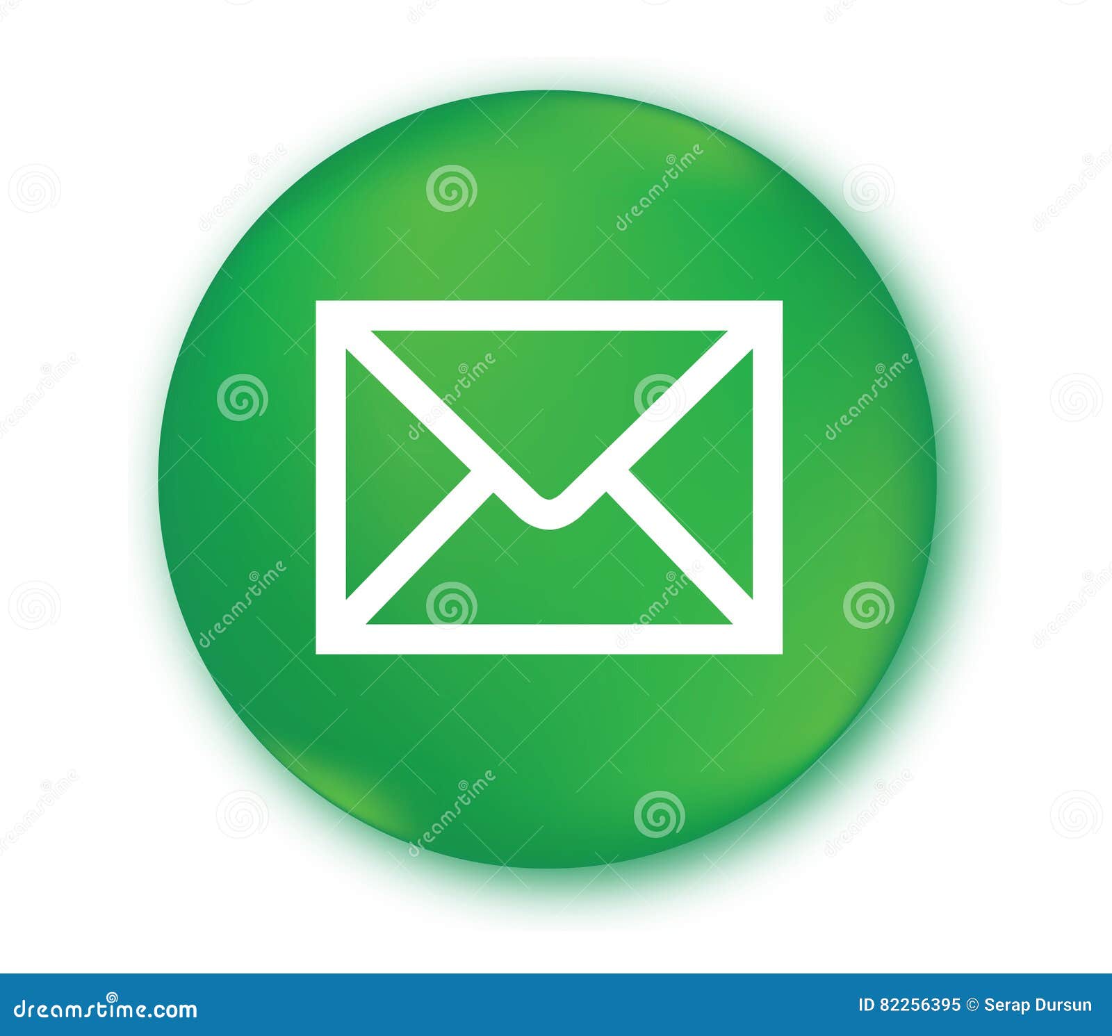 Ícone Do Email Com Fundo Verde Ilustração Stock - Ilustração de tecla ...