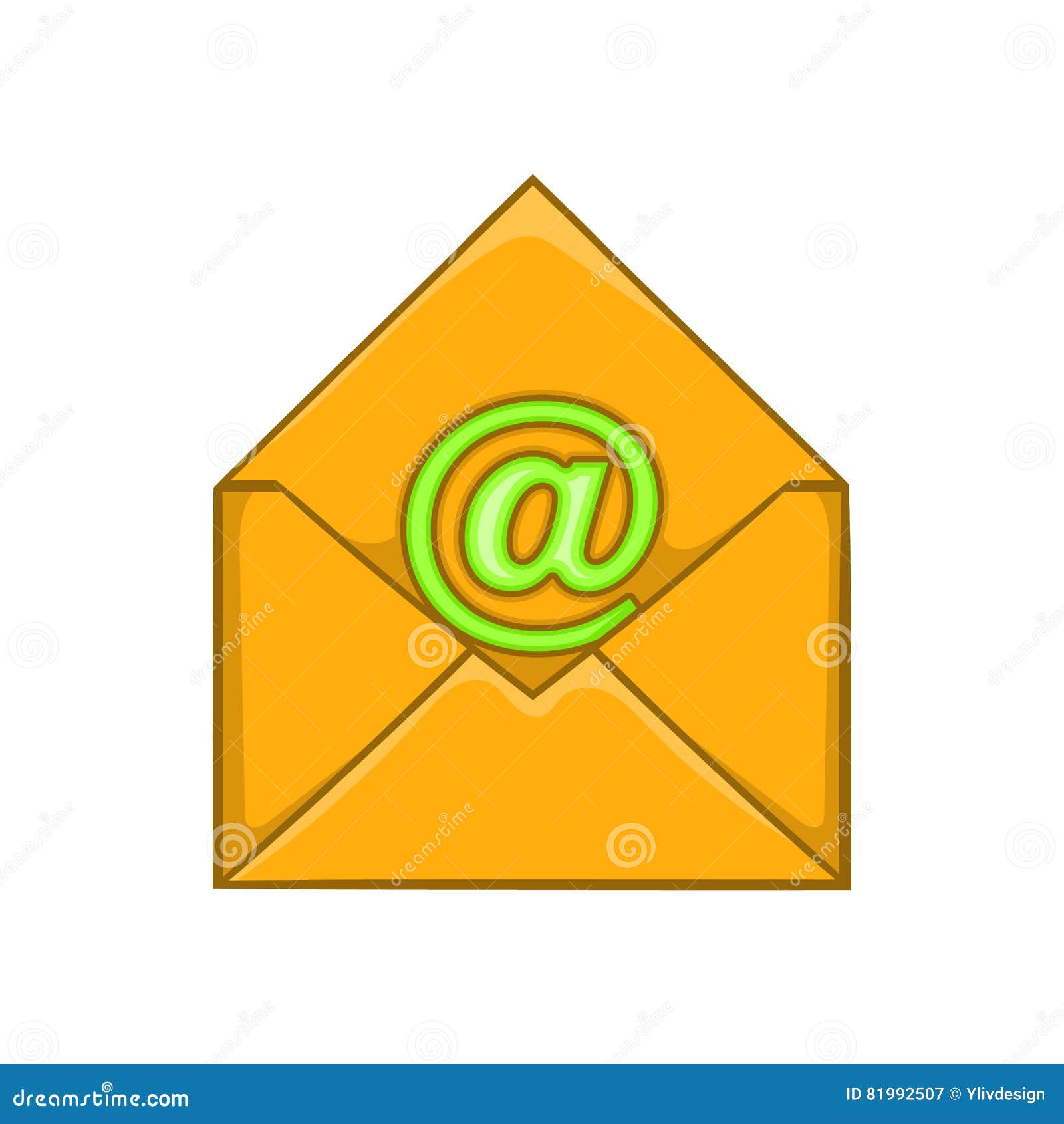 Ícone Do Email, Estilo Dos Desenhos Animados Ilustração Stock ...