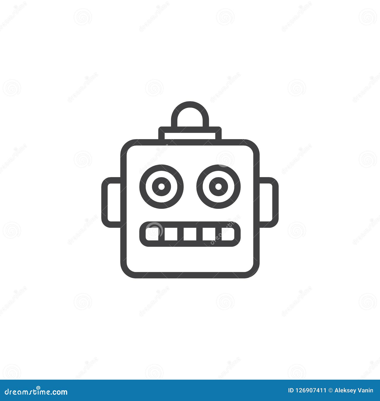 Ícone Do Esboço Do Emoji Do Robô Ilustração do Vetor - Ilustração de ...