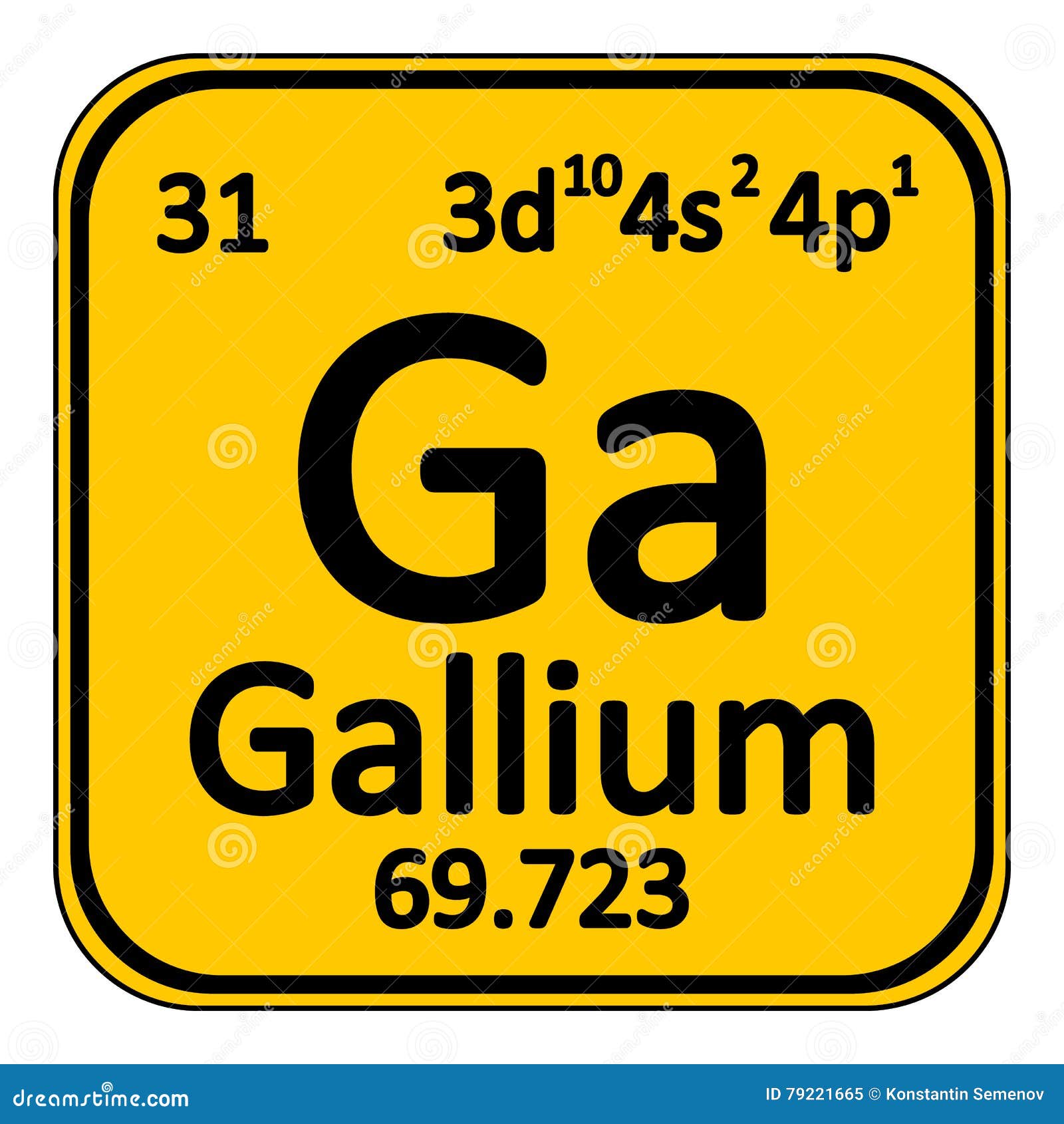 Ícone Do Gálio Do Elemento De Tabela Periódica Ilustração Stock ...