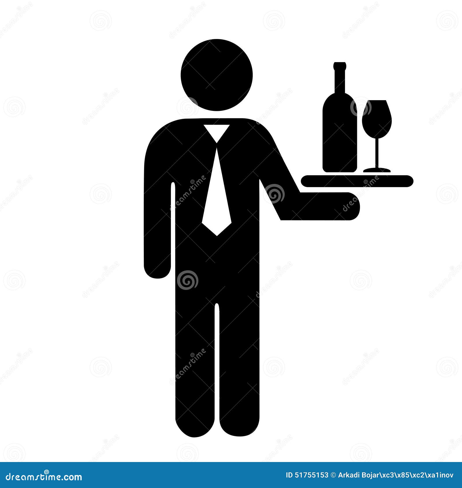 Ícone do garçom ilustração do vetor. Ilustração de isolado - 51755153