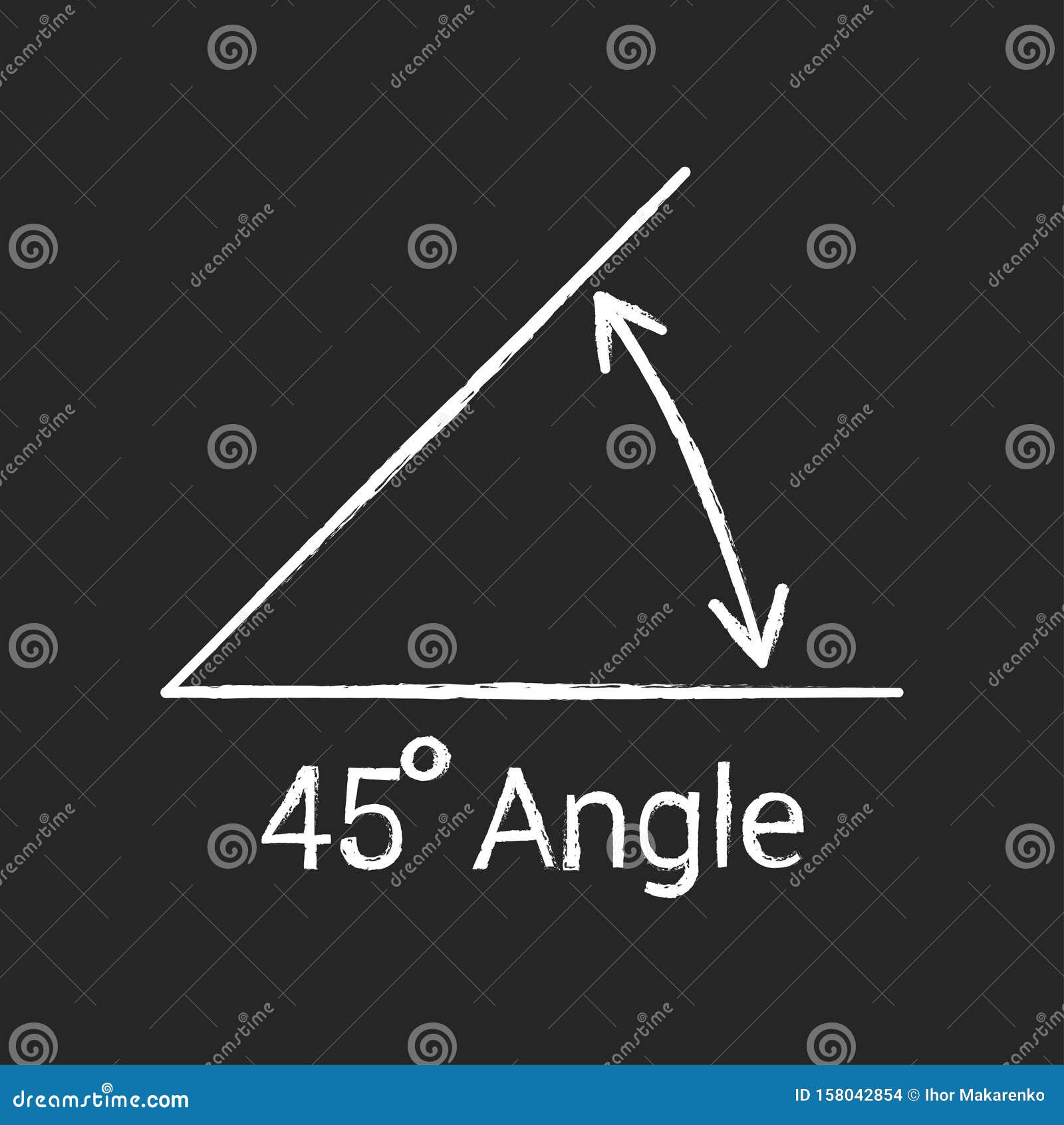 ícone Do Giz Angular De 45 Graus, ícone Isolado Com Símbolo De ângulo E ...