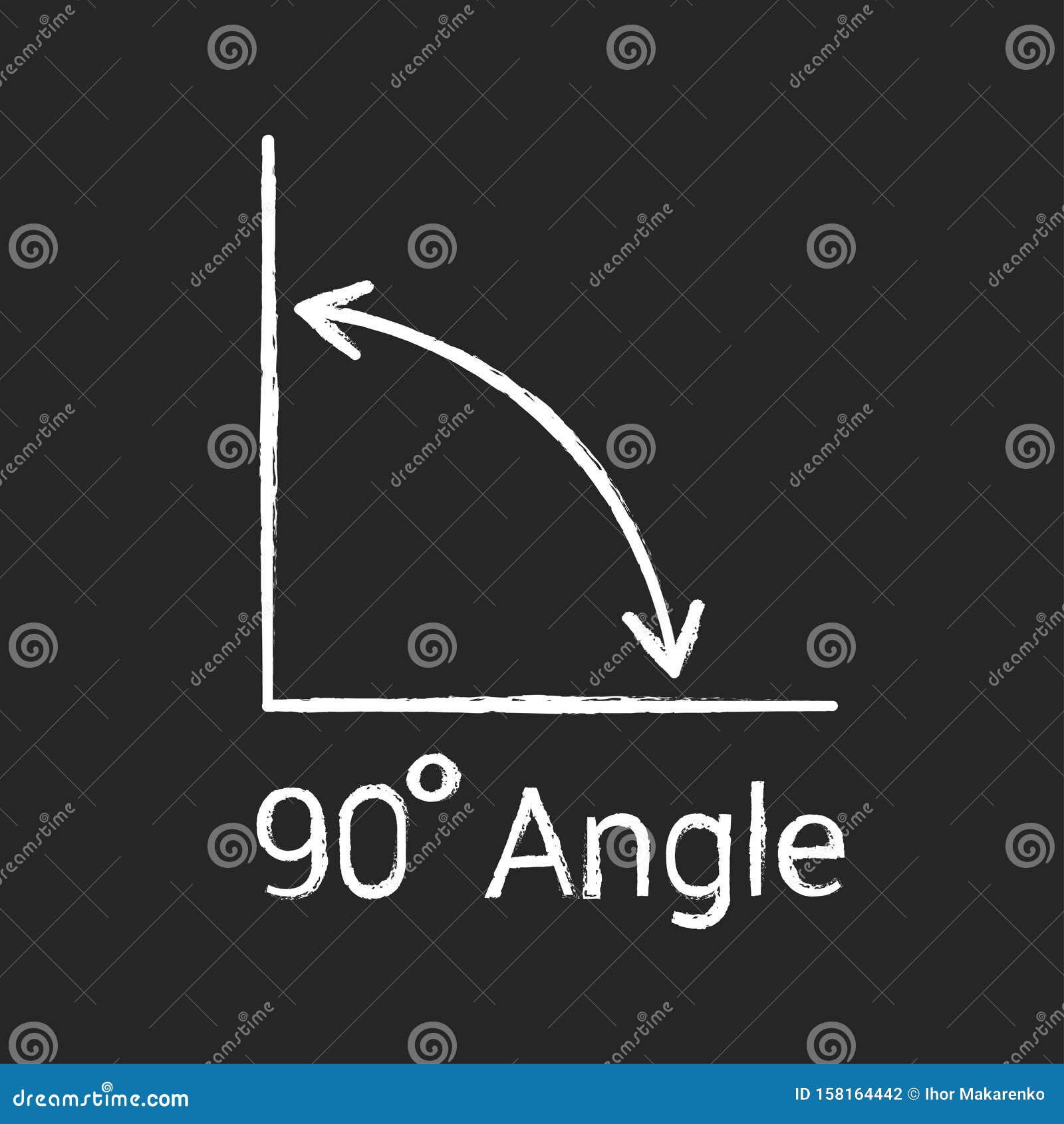 ícone Do Giz Angular De 90 Graus, ícone Isolado Com Símbolo De ângulo E ...