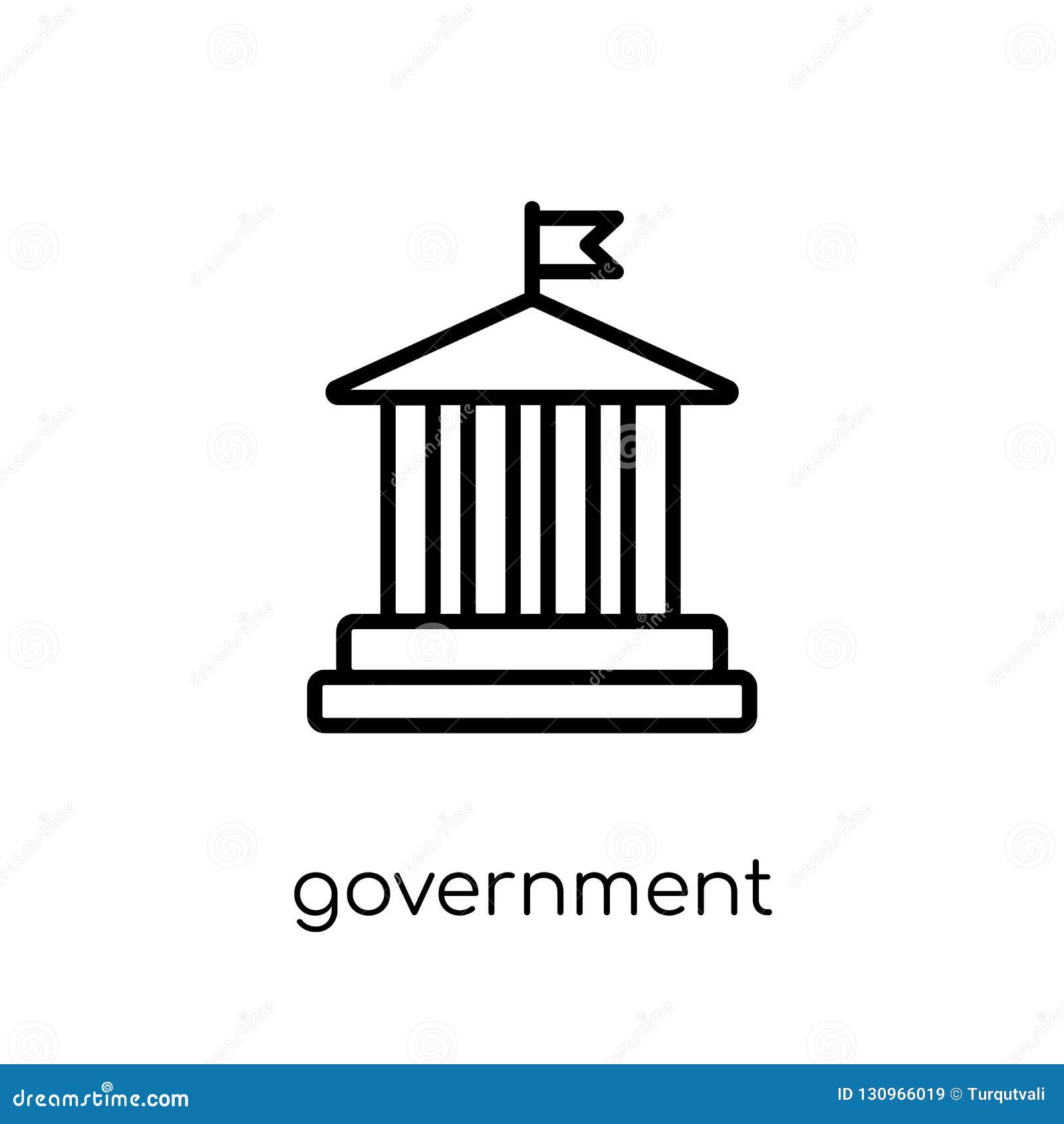 Ícone Do Governo Ico Linear Liso Moderno Na Moda Do Governo Do Vetor ...