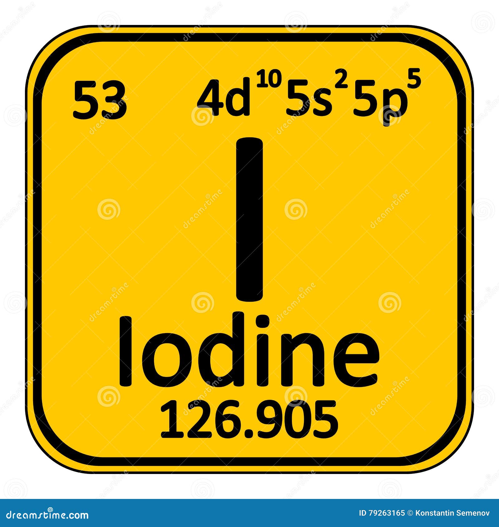 Ícone Do Iodo Do Elemento De Tabela Periódica Ilustração Stock ...